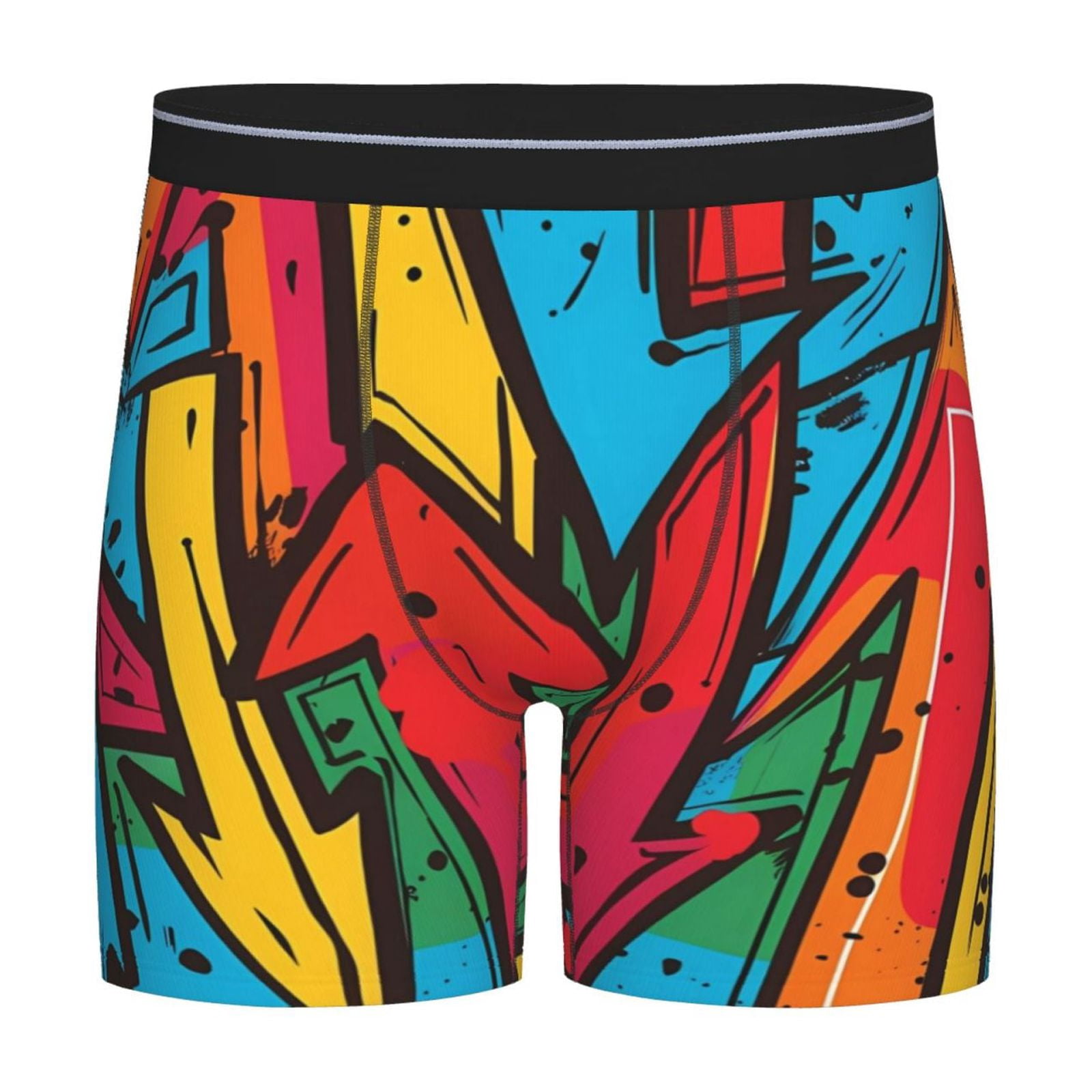 Qokaie Colorful Arrow Graffiti Pattern for Men's Cotton Briefs ...