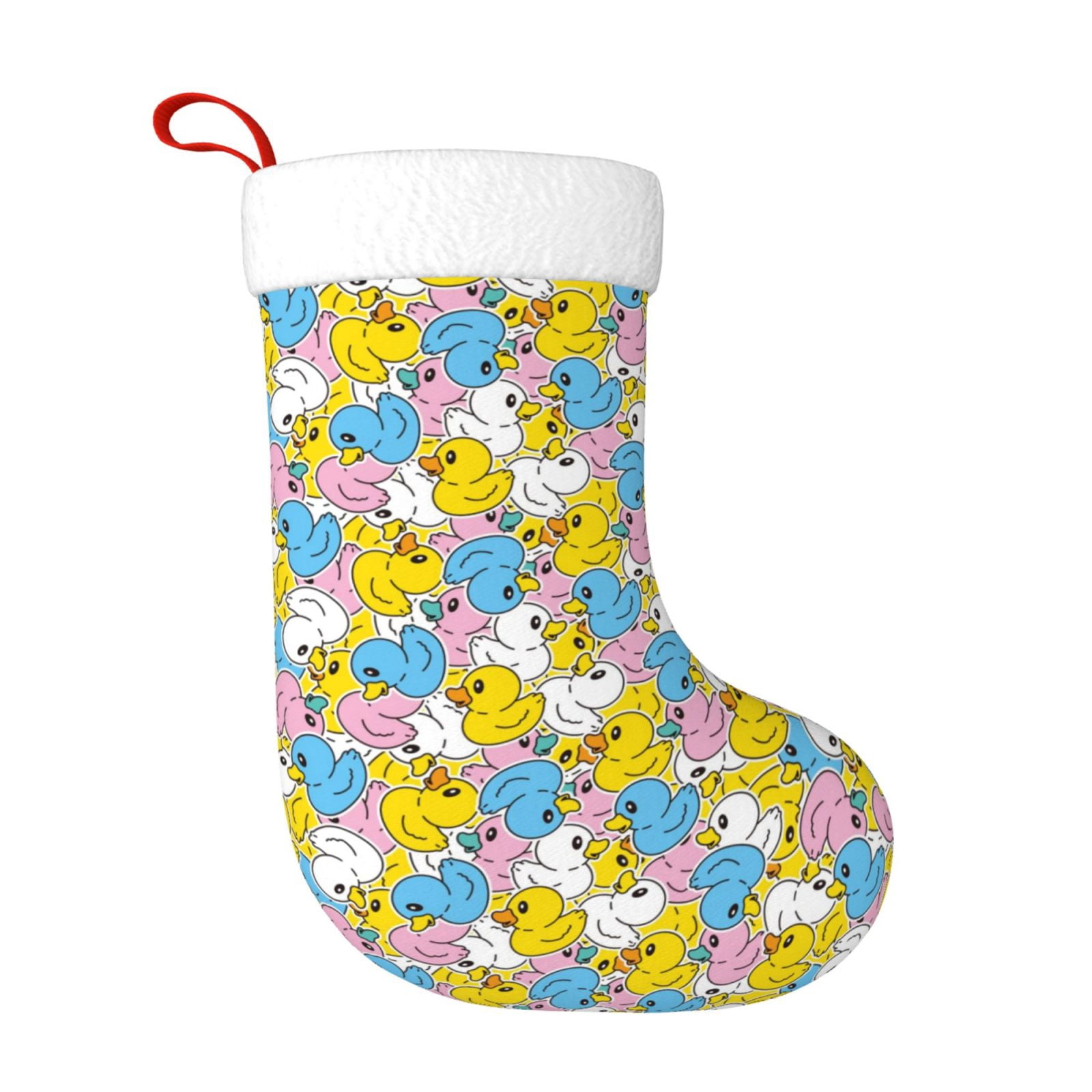 Qokaie Colorful Rubber Duck 1 Christmas Stockings 18 Inch,Large Xmas ...