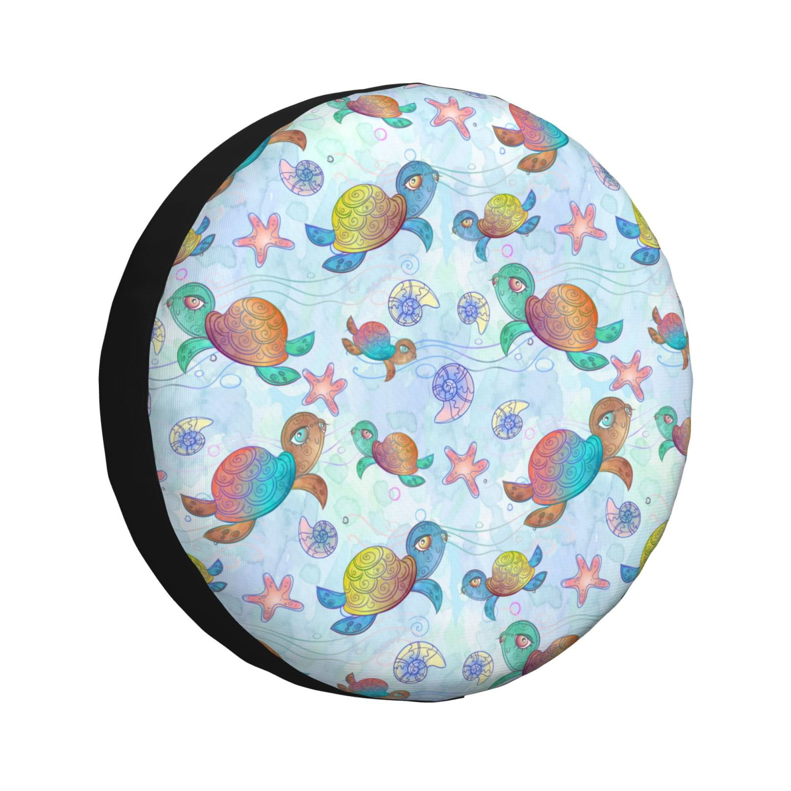Qokaie Colorful Sea Turtle Pattern Tire Cover, Waterproof Leather Wheel ...