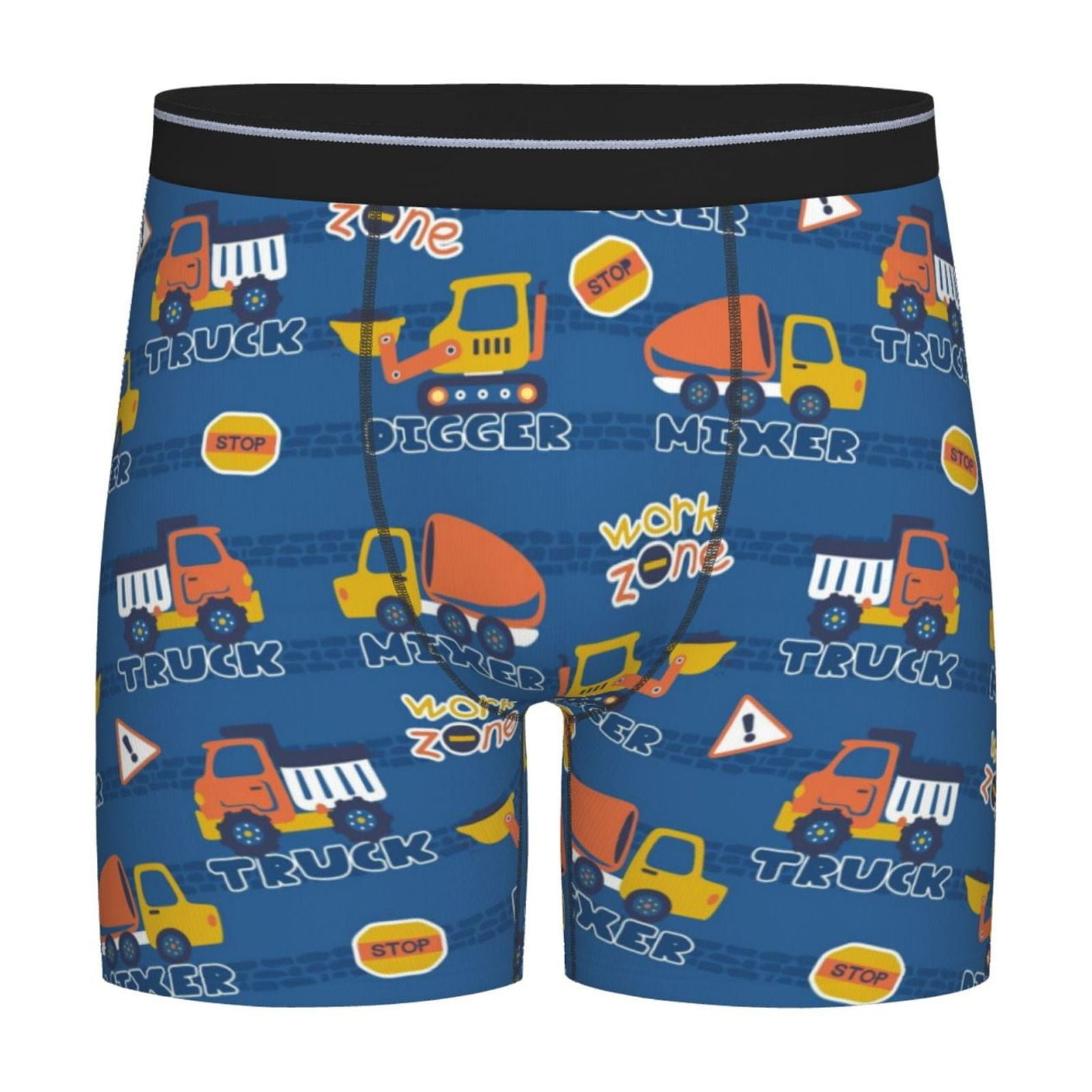 Qokaie Construction Vehicles for Men's Cotton Briefs Underwear, Long ...