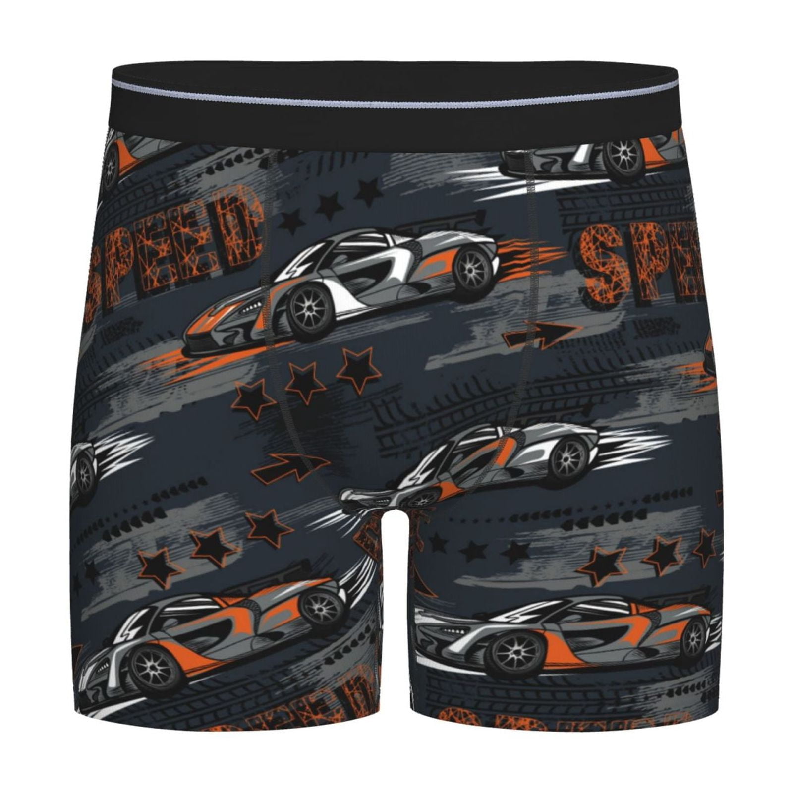 Qokaie Cool Sports Car for Men's Cotton Briefs Underwear, Long Leg ...