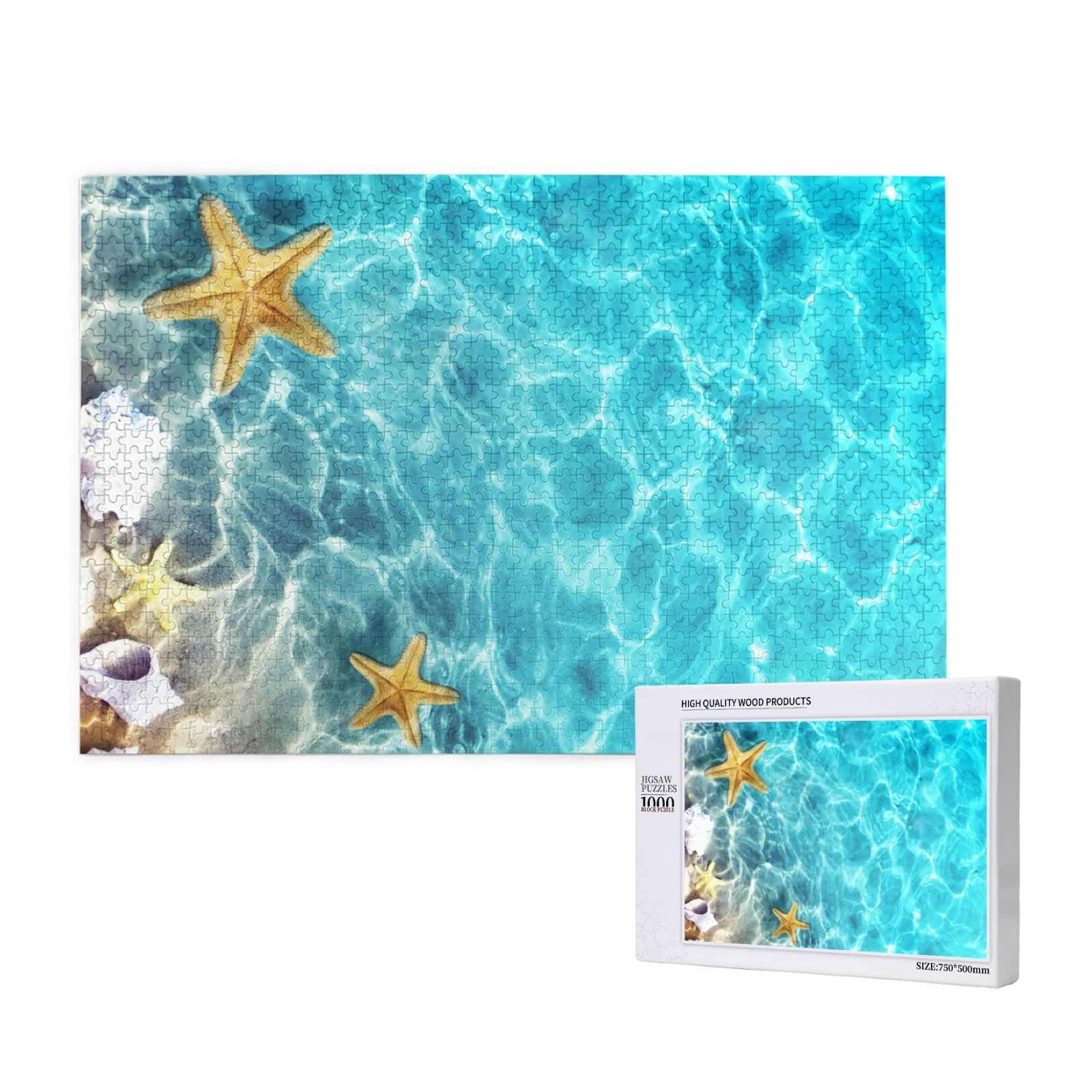 Qokaie Coral And Seashell On The Beach Pattern Picture Puzzle,Wooden ...