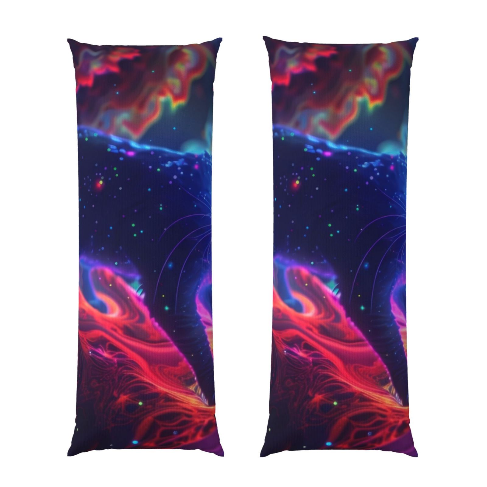 Qokaie Cosmic Cat Psychedelic Journey Print Cotton Hypoallergenic Body ...