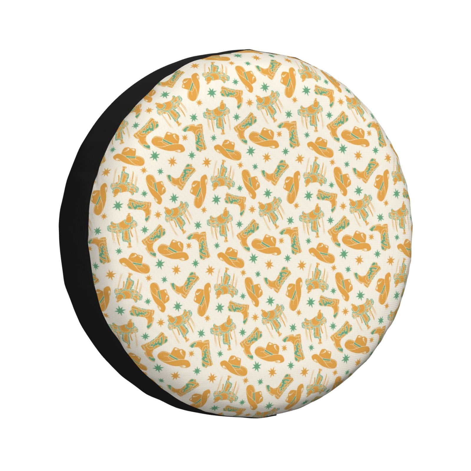Qokaie Cowgirl Boots 3 Pattern Tire Cover, Waterproof Leather Wheel ...