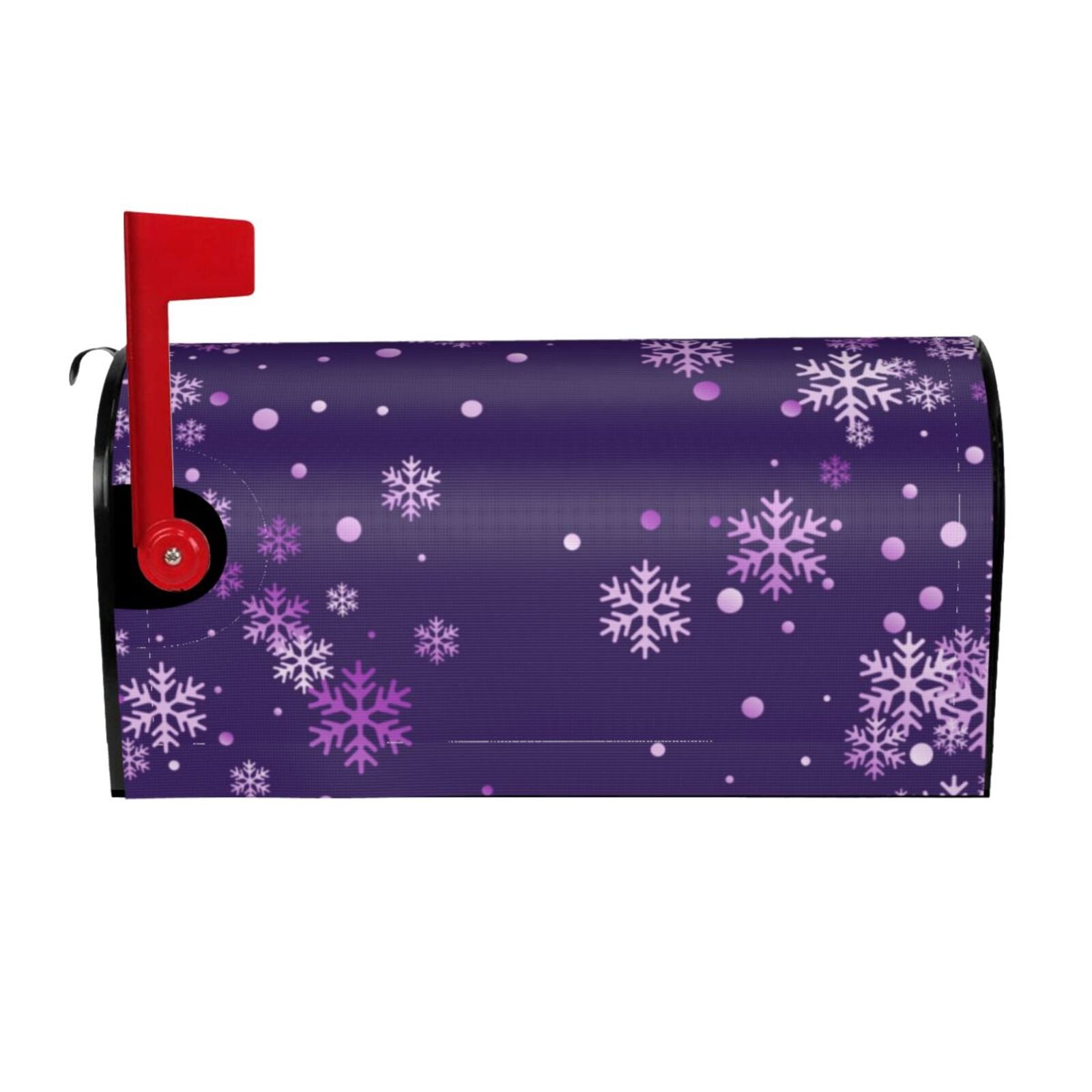 Qokaie Crystal Purple Snowflake Printed Mailbox Cover Magnetic Mailbox ...