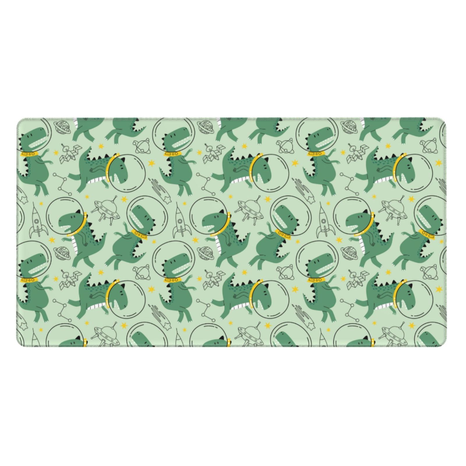 Qokaie Cute Dinosaurs in Space Print Large Mouse Pad,Extended Mat Desk ...