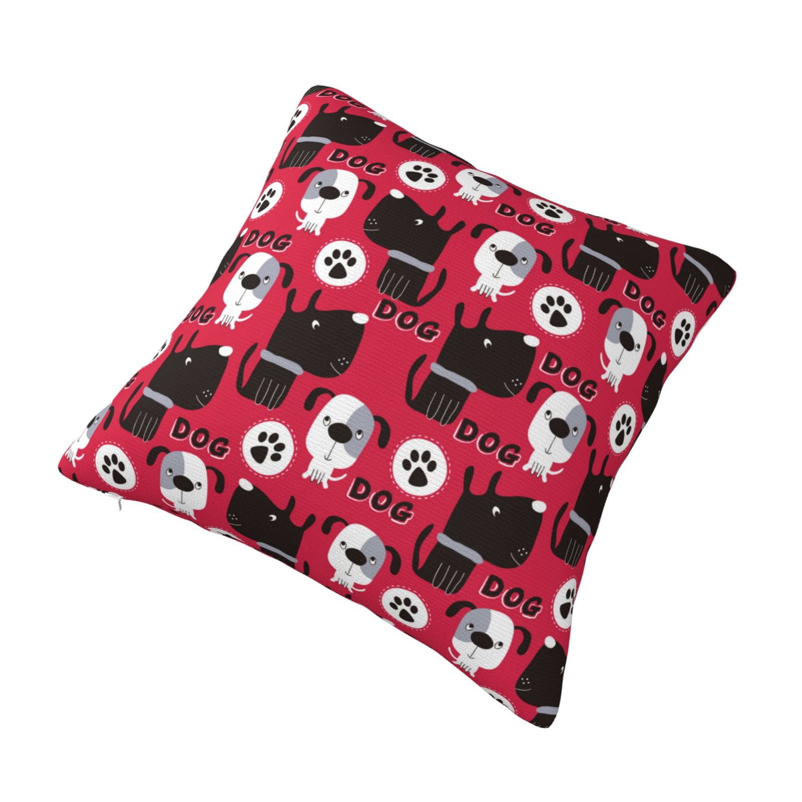 Qokaie Cute Dog Print Throw Pillows Cover, Decorative Throw Pillows for ...