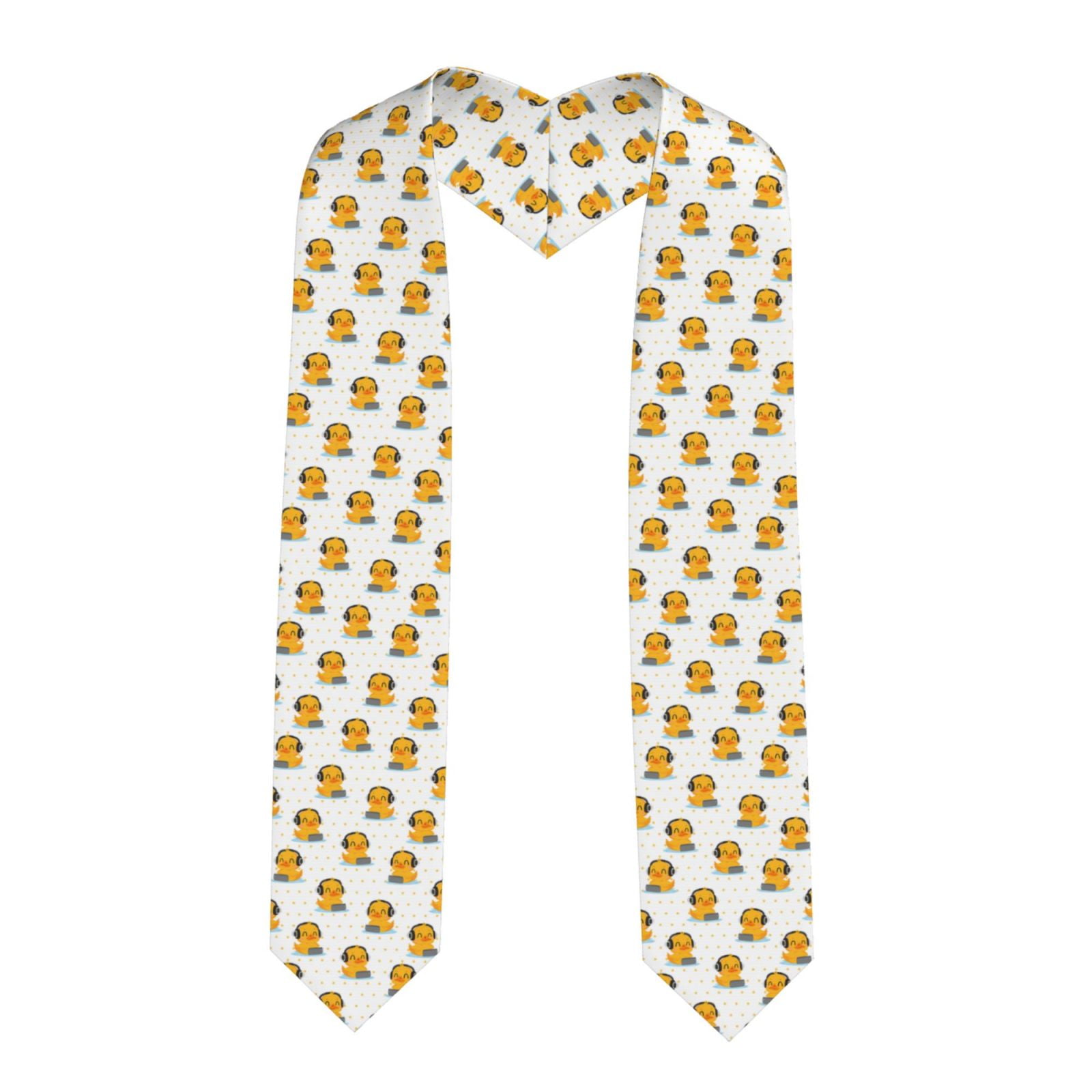 Qokaie Cute Duck With Headphone Pattern Graduation Shawl Stole ...