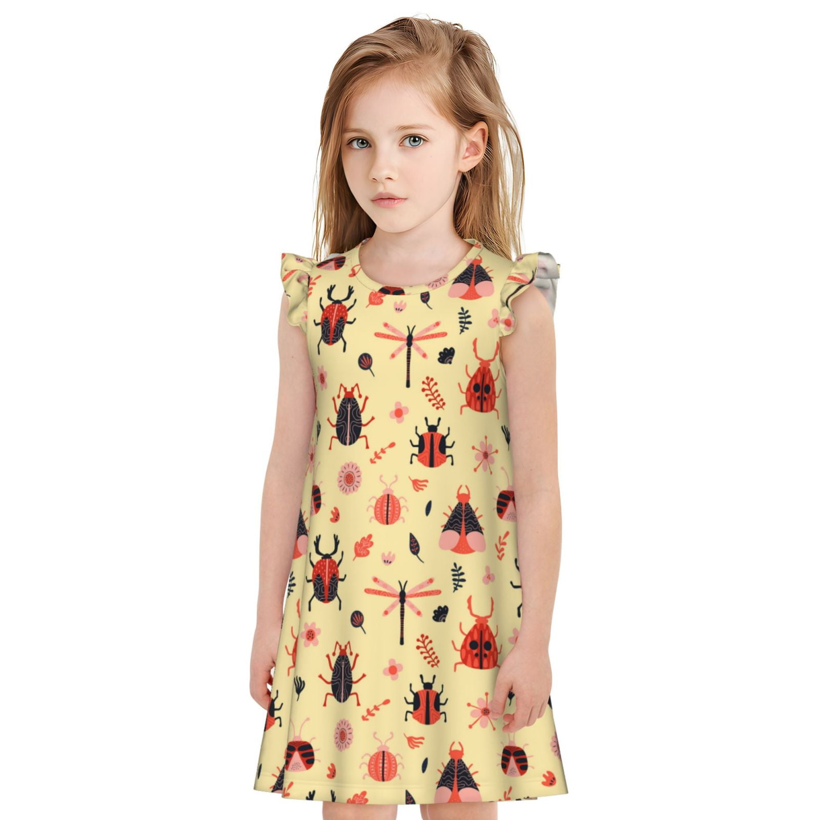 Qokaie Cute insects Print Girls Nightgowns, Nightgown Princess Pajama ...