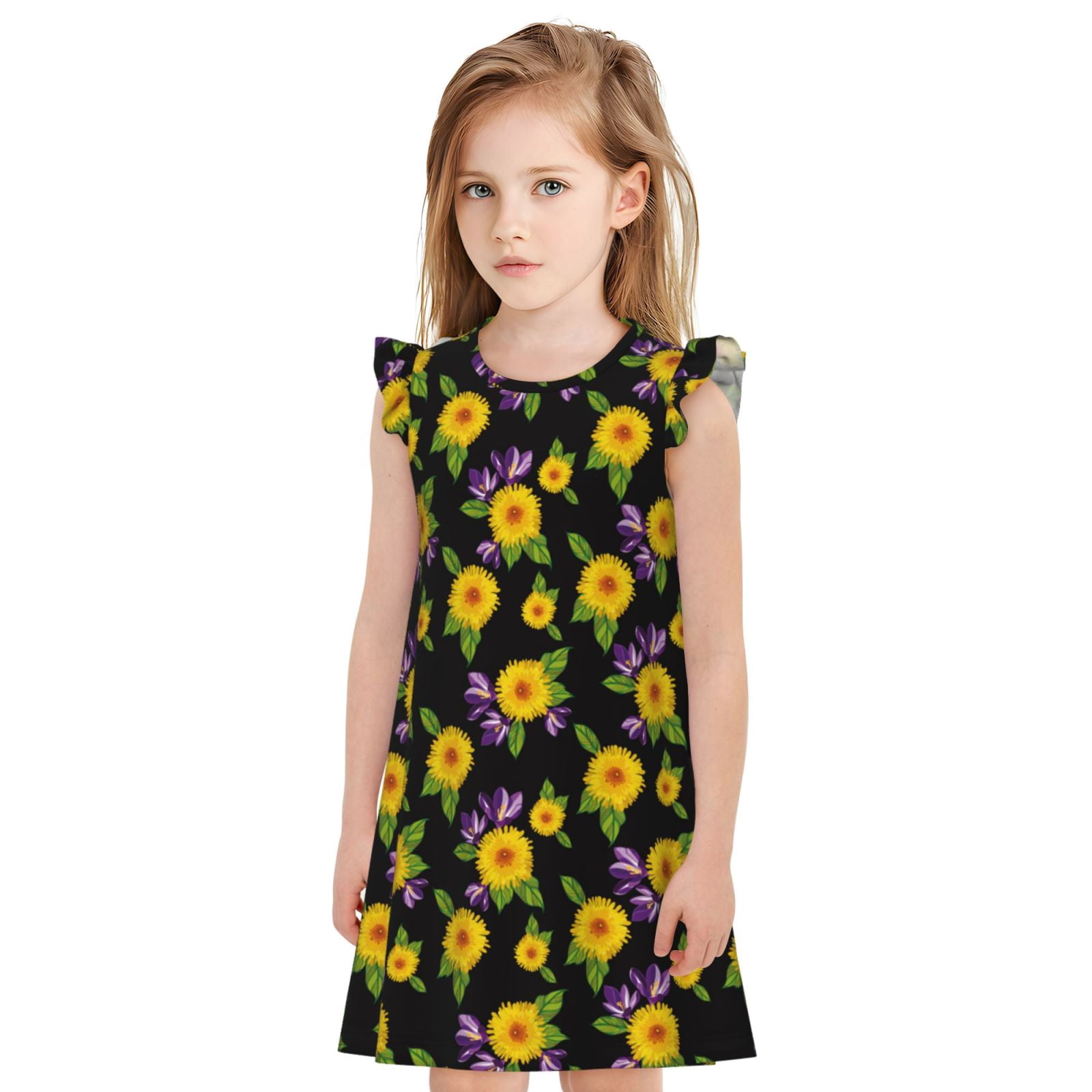 Qokaie Daisies Flowers Print Girls Nightgowns, Nightgown Princess ...