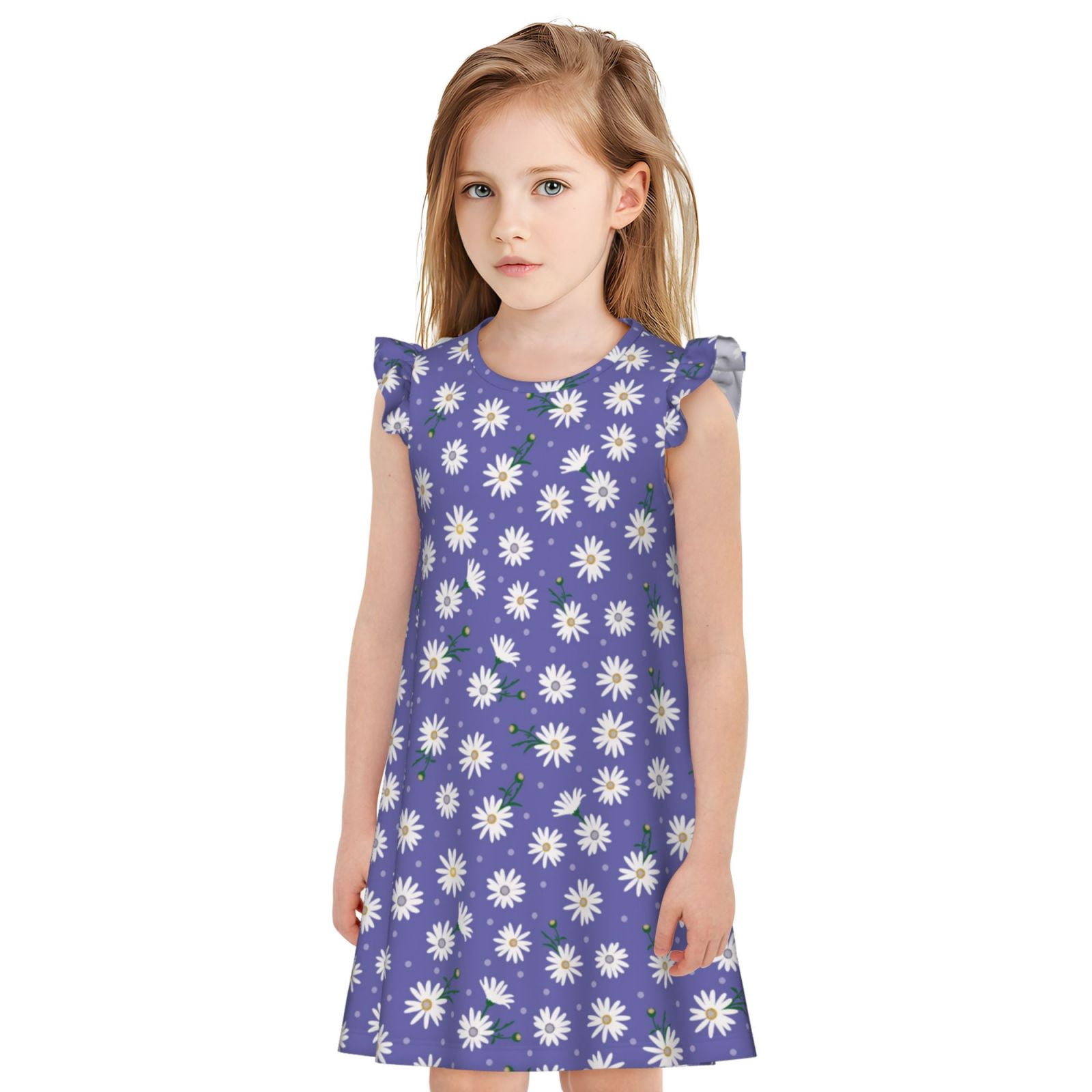 Qokaie Daisies Flowers Print Girls Nightgowns, Nightgown Princess ...