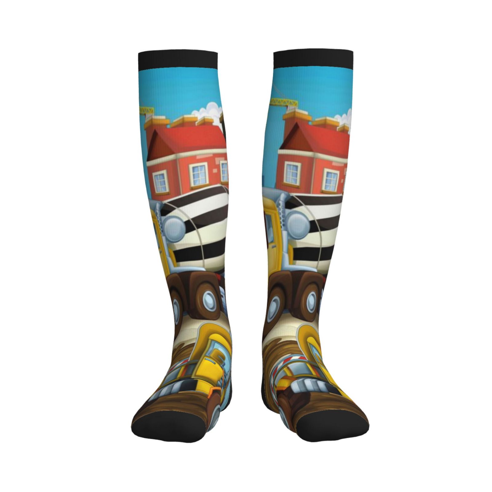 Qokaie Different Construction Site Vehicles Drawing Sports Compression ...