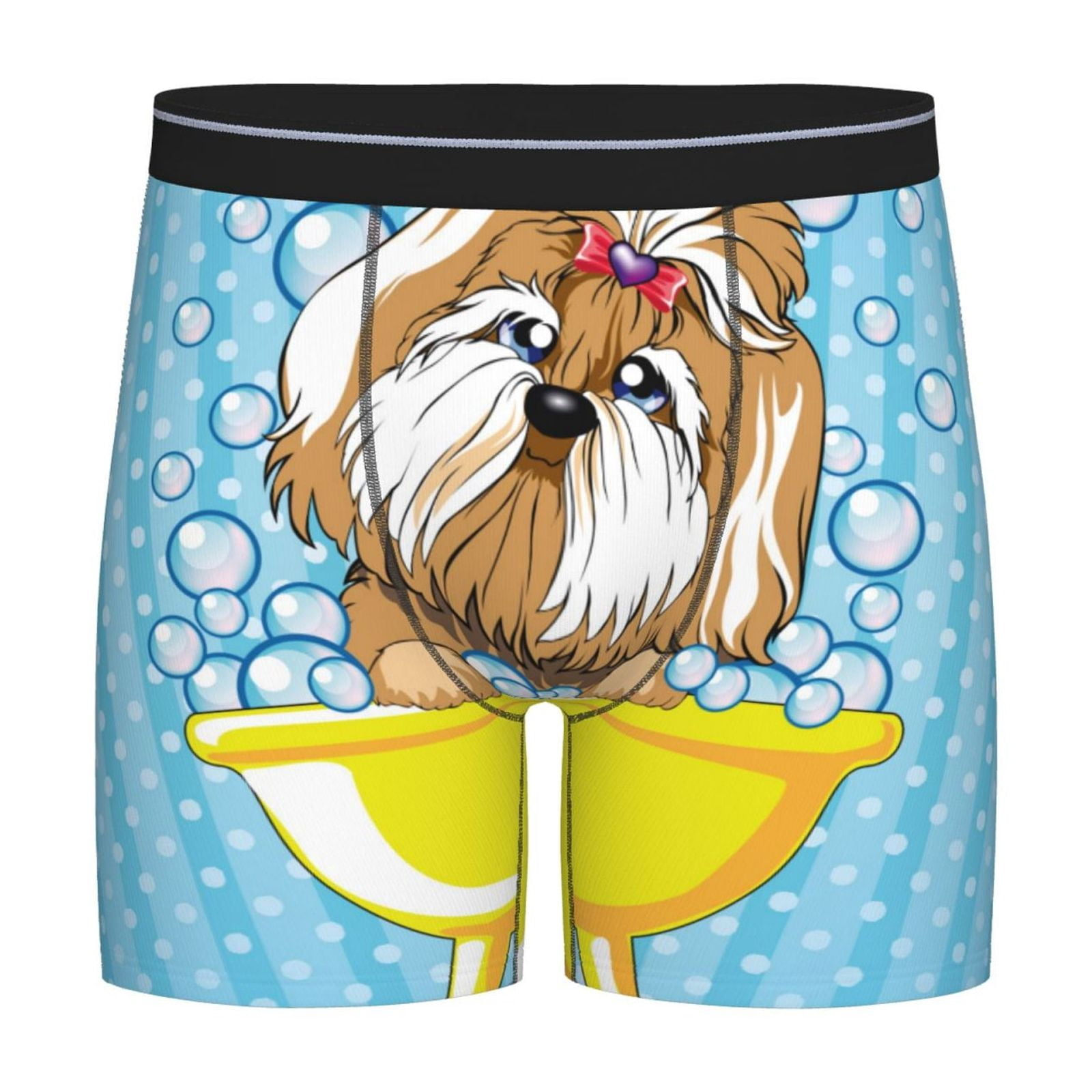 Qokaie Dog Takes a Bath in the Bathtub for Men's Cotton Briefs ...