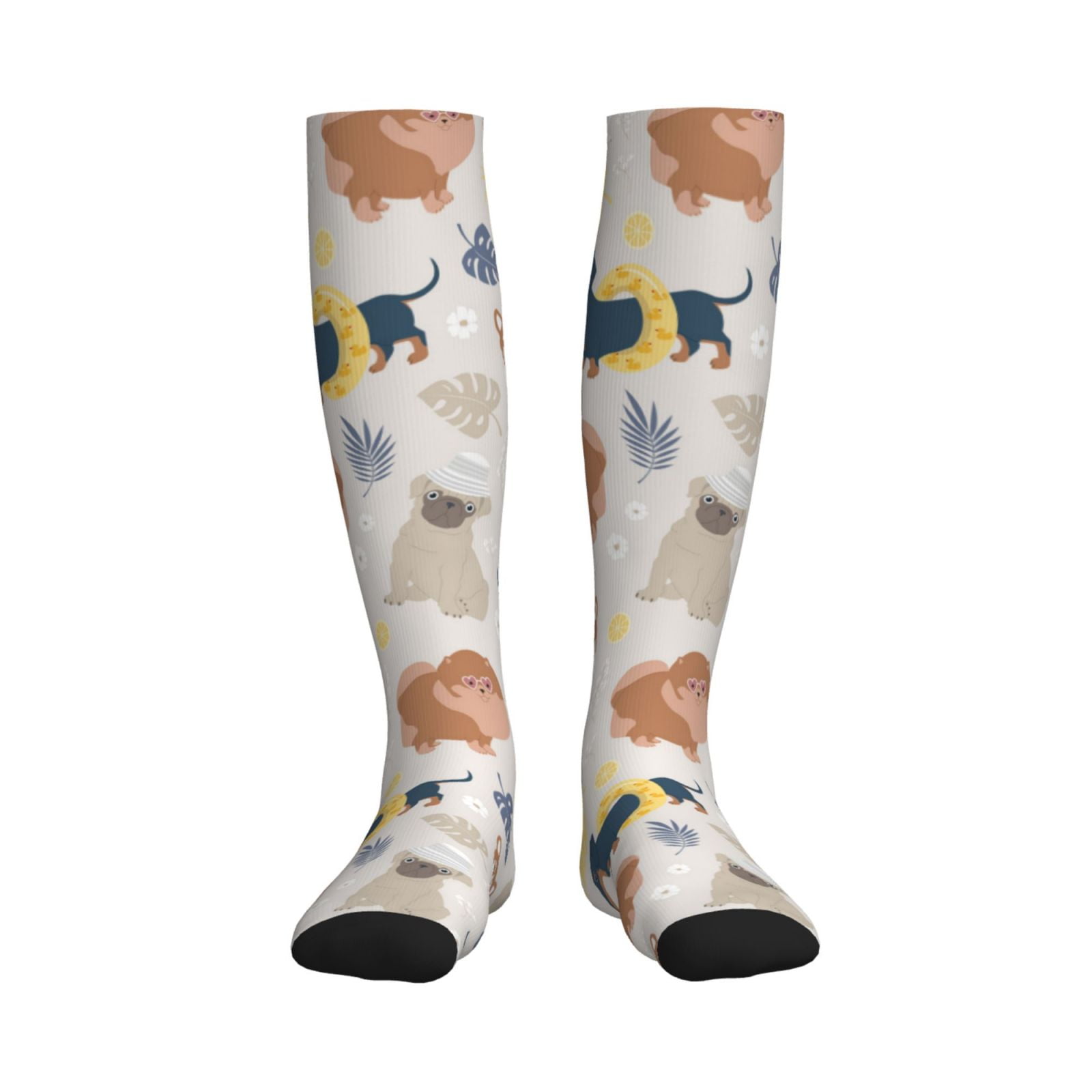 Qokaie Dogs Drawing Sports Compression Socks - Comfortable, Breathable ...
