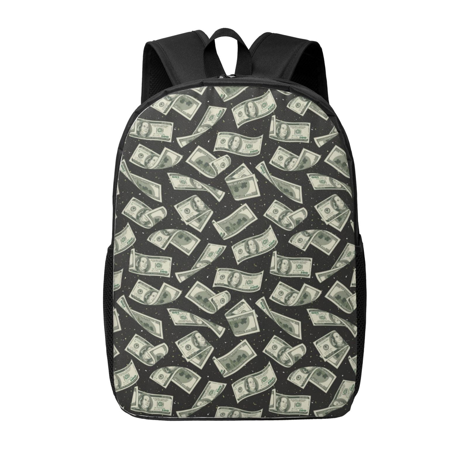 Qokaie Dollar Printed Durable 17in Student Backpack – Versatile for ...