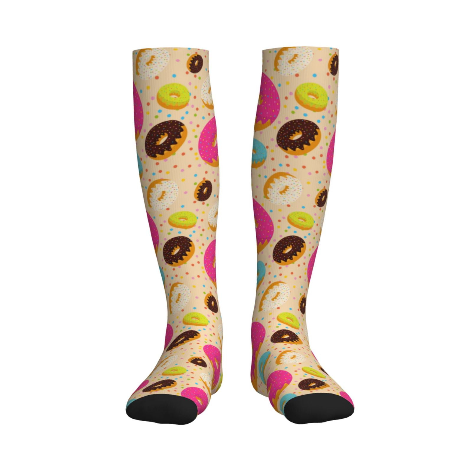 Qokaie Donuts Drawing Sports Compression Socks - Comfortable ...