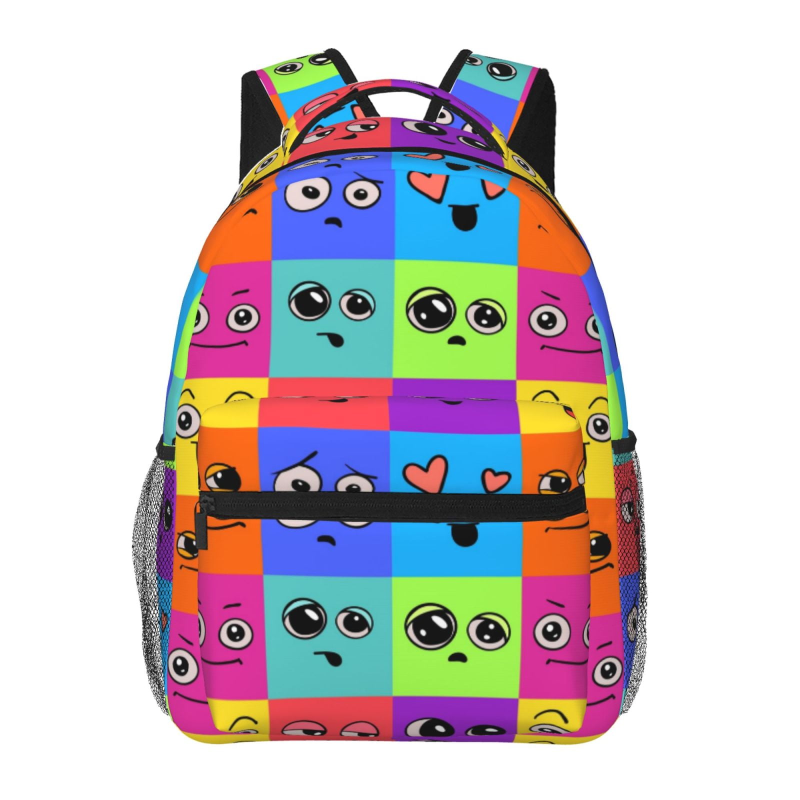 Qokaie Doodle Faces Emotions Printed Lightweight Casual Bag, Ergonomic ...