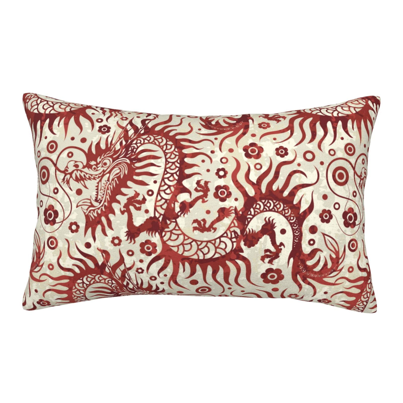Qokaie Dragons1 Print Pillow Cases ,Soft Pillowcases with Zipper,Stain ...