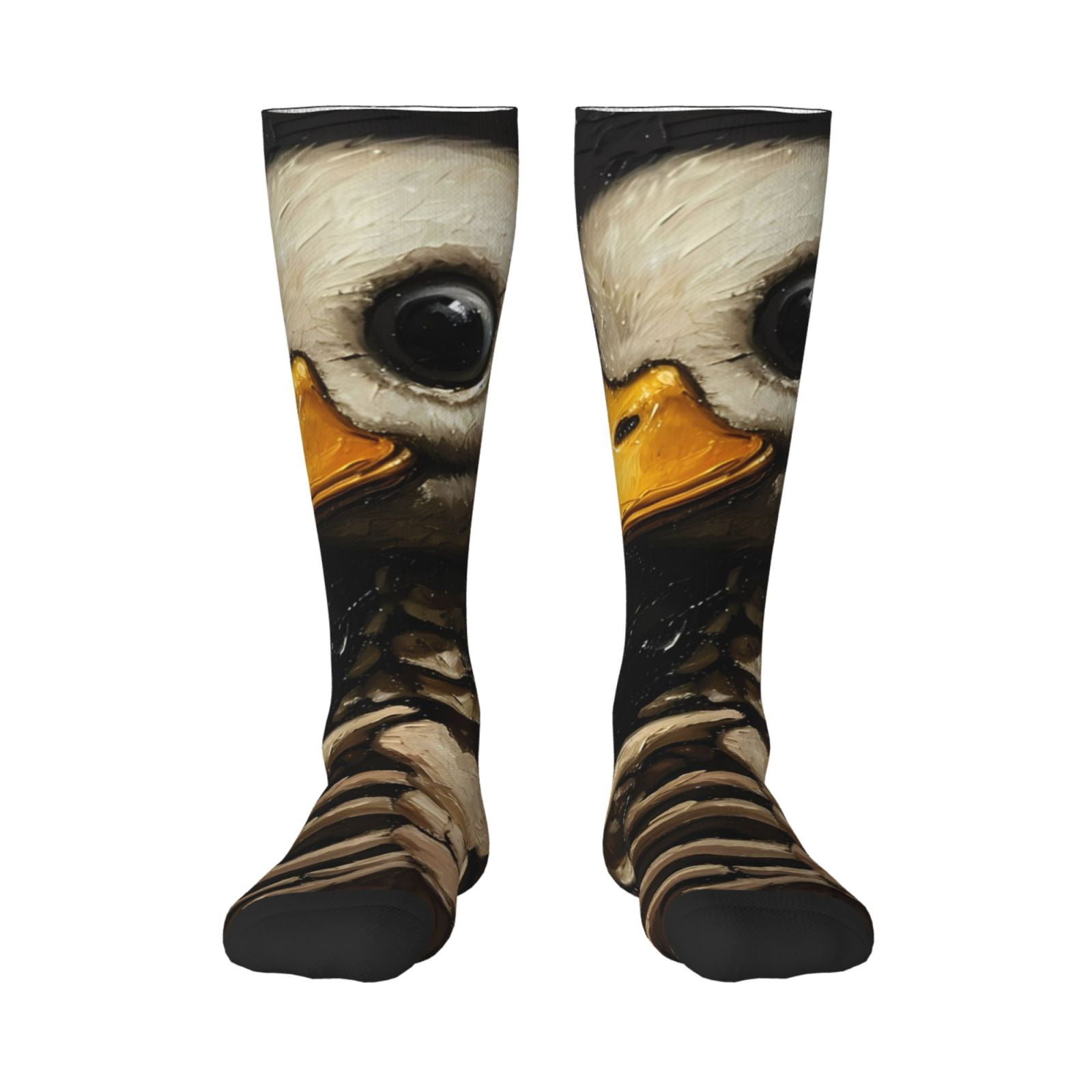 Qokaie Duck Bones Print Women’s Trouser Socks, Stretchy Knee High Crew ...