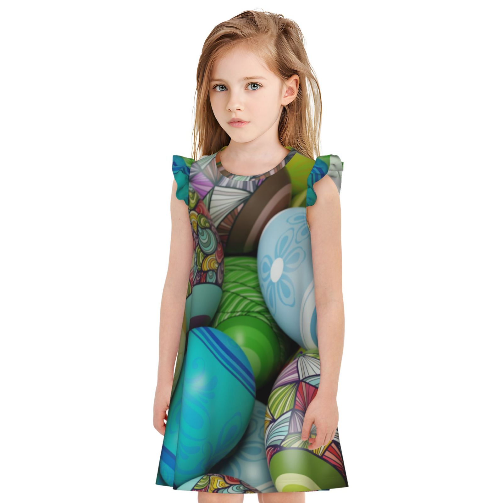 Qokaie Easter Egg1 Print Girls Nightgowns, Nightgown Princess Pajama ...