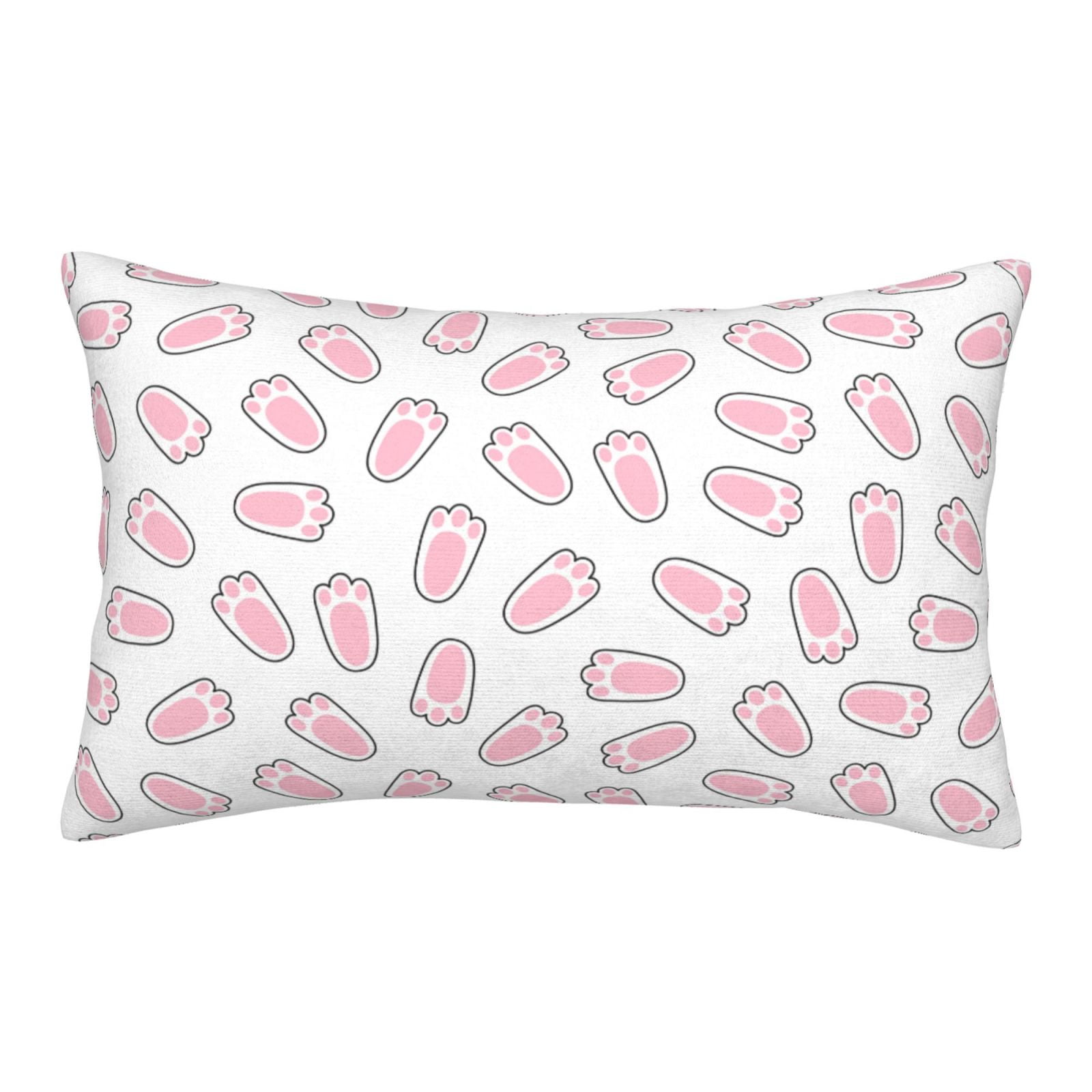 Qokaie Easter bunny footprint Print Pillow Cases ,Soft Pillowcases with ...