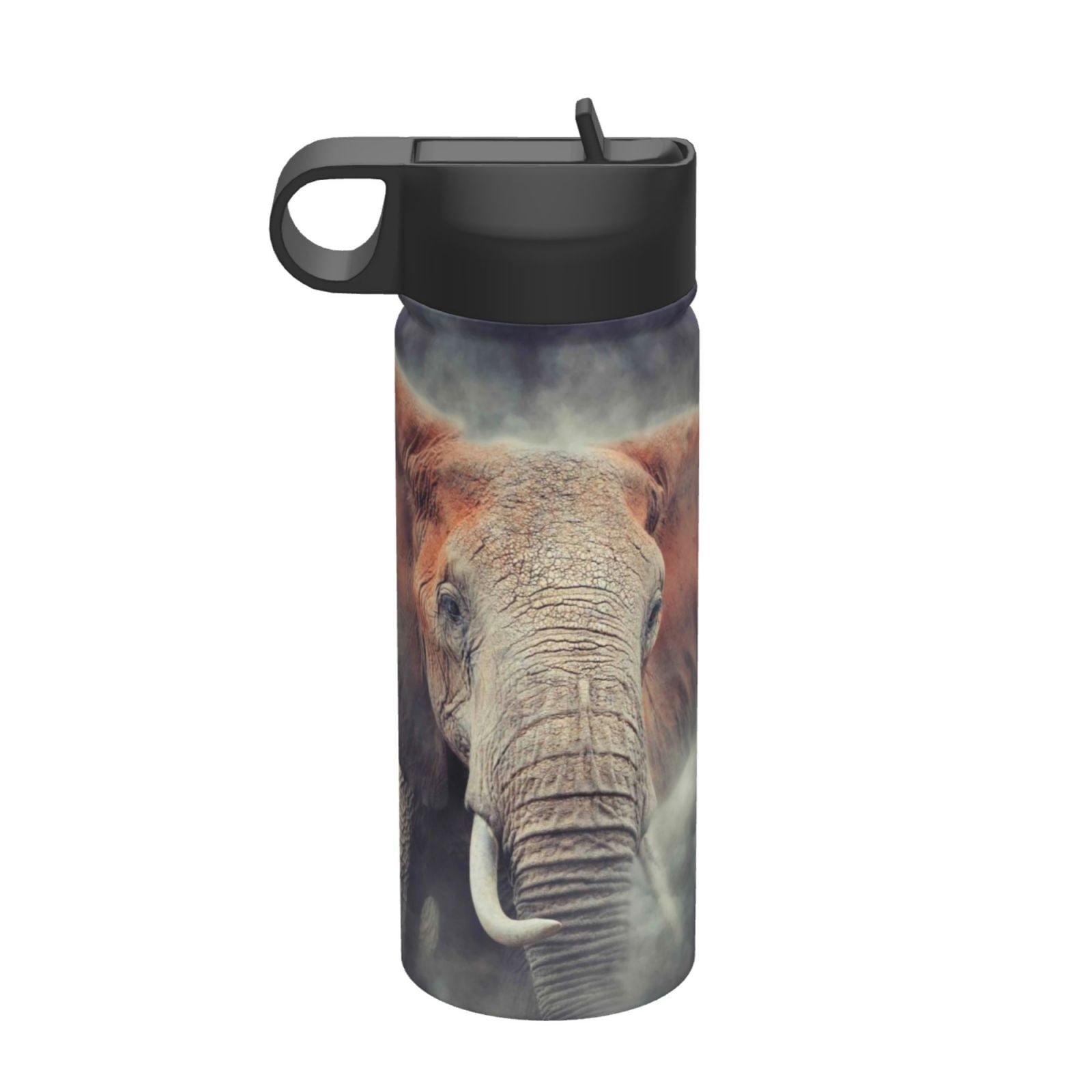 Qokaie Elephant in Smoke Pattern 18oz Insulated Water Bottle, Stainless ...