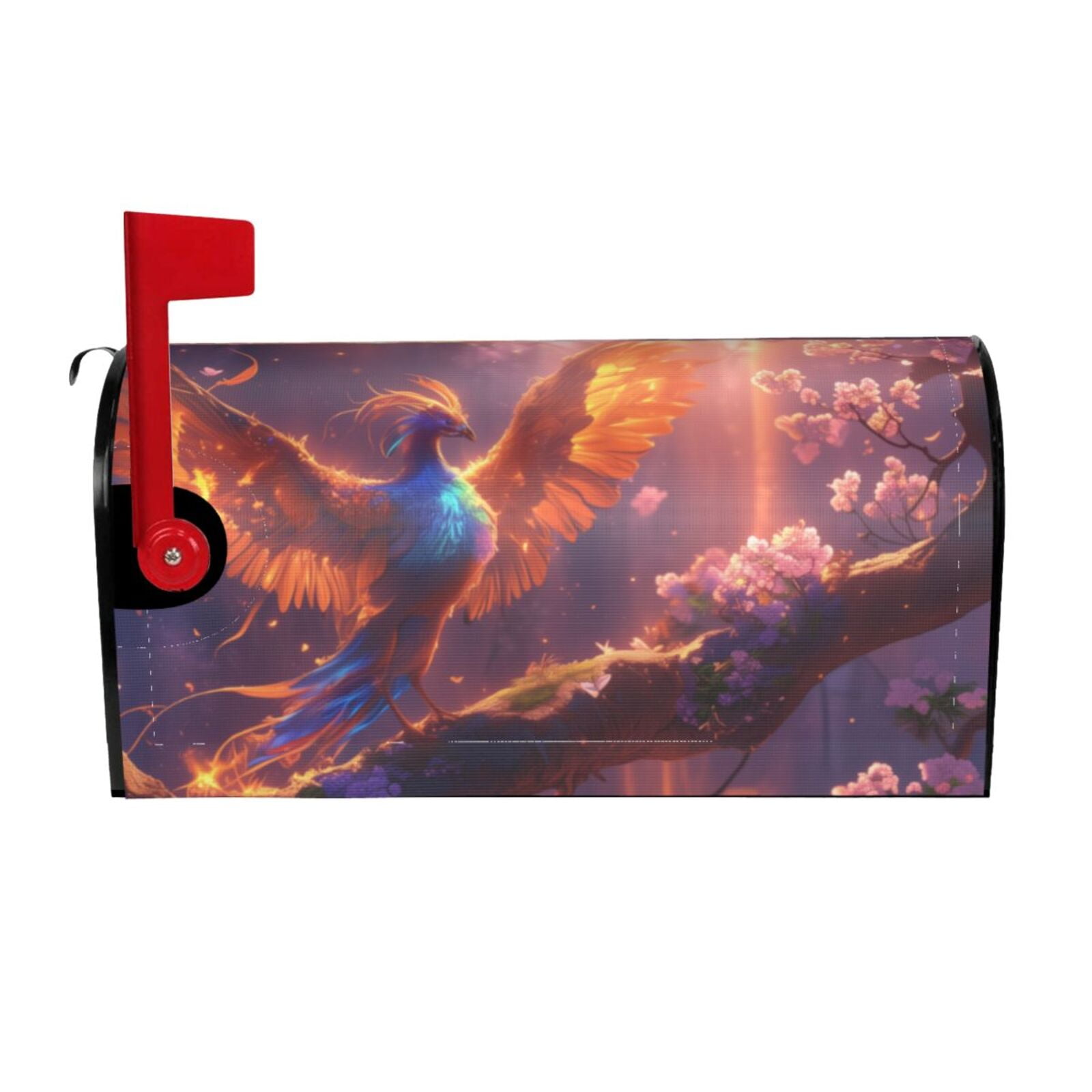 Qokaie Fantasy Bird Illustration Printed Mailbox Cover Magnetic Mailbox ...
