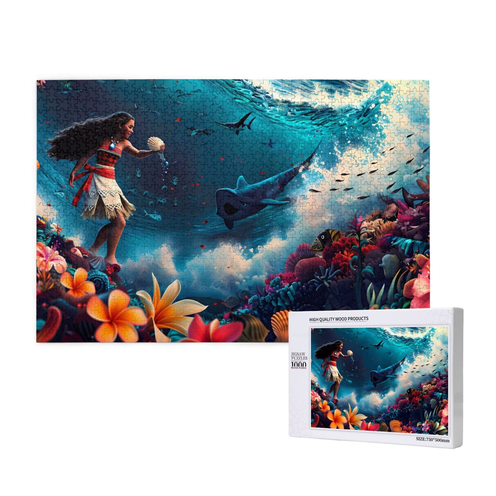 Qokaie Fantasy Underwater Adventure Pattern Picture Puzzle,Wooden 1000 ...
