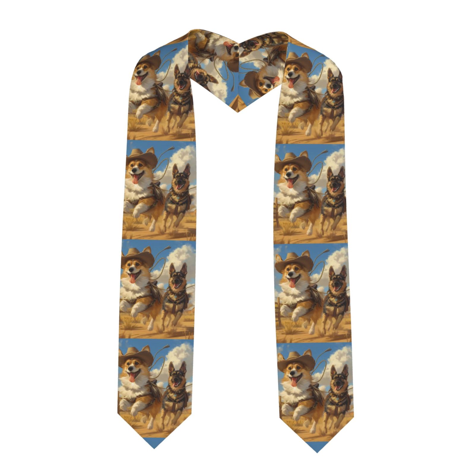 Qokaie Farm Corgi German Shepherd Pattern Graduation Shawl Stole ...