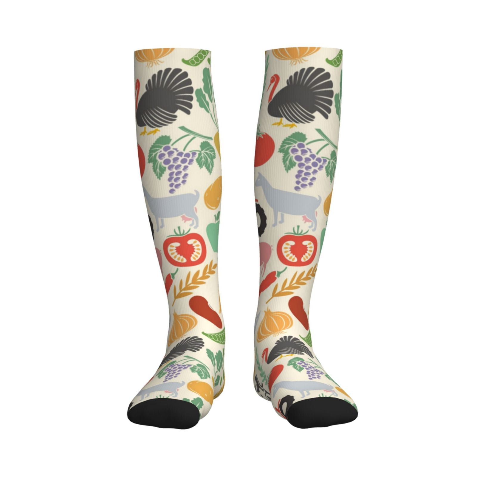 Qokaie Farm Drawing Sports Compression Socks - Comfortable, Breathable ...