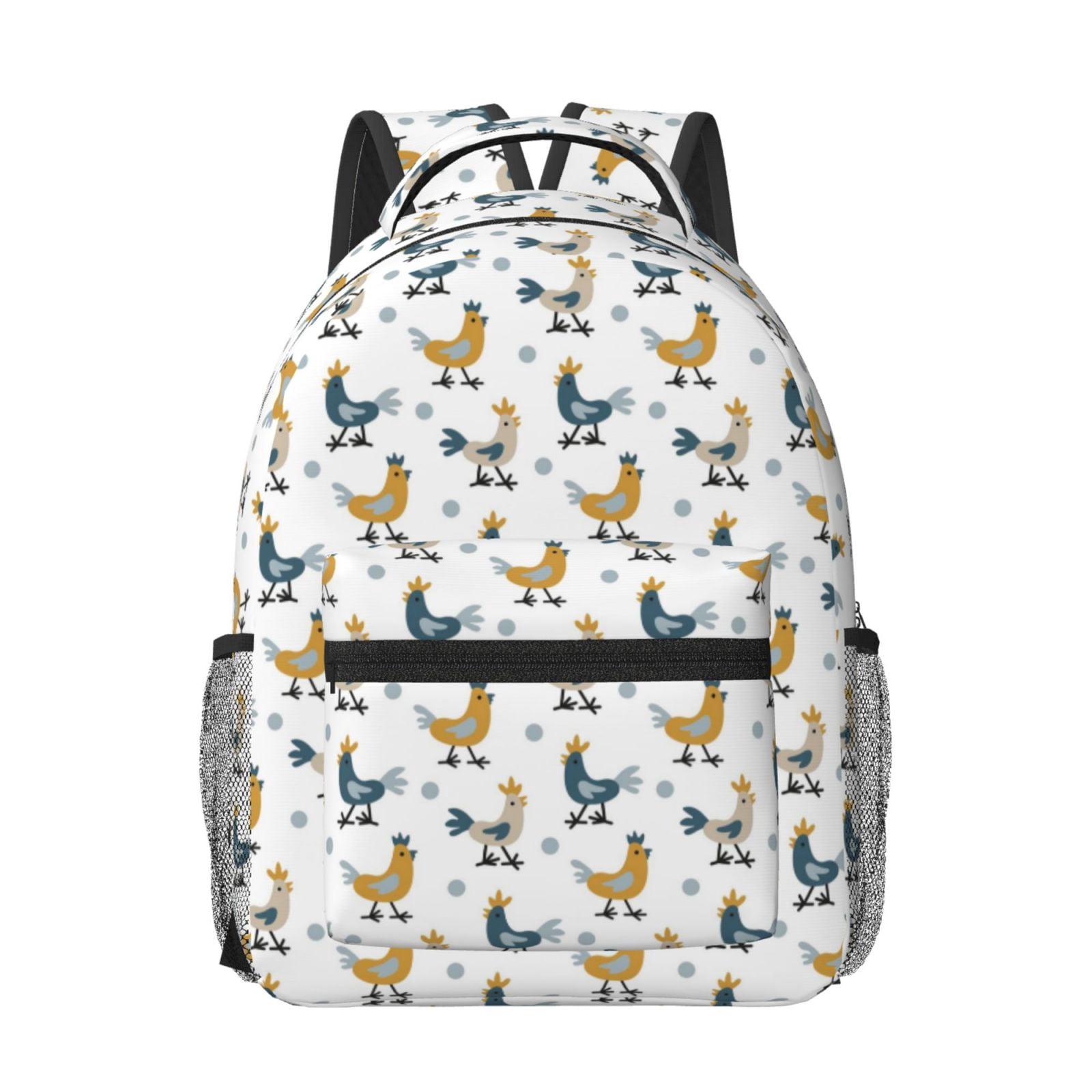 Qokaie Farm Roosters Style School Backpack Travel Bag for Men & Women ...