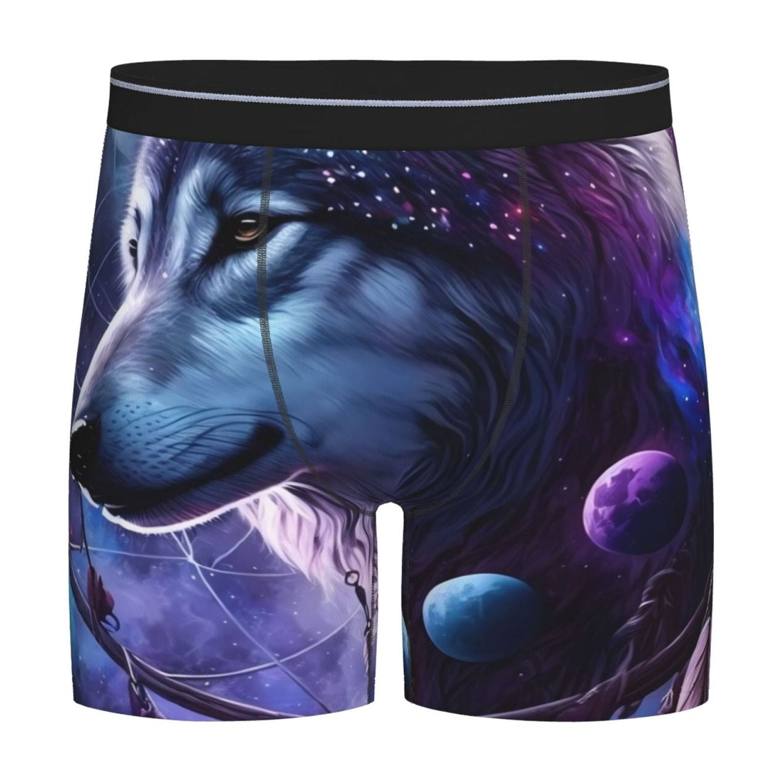 Qokaie Feathered Wolf for Men's Cotton Briefs Underwear, Long Leg ...