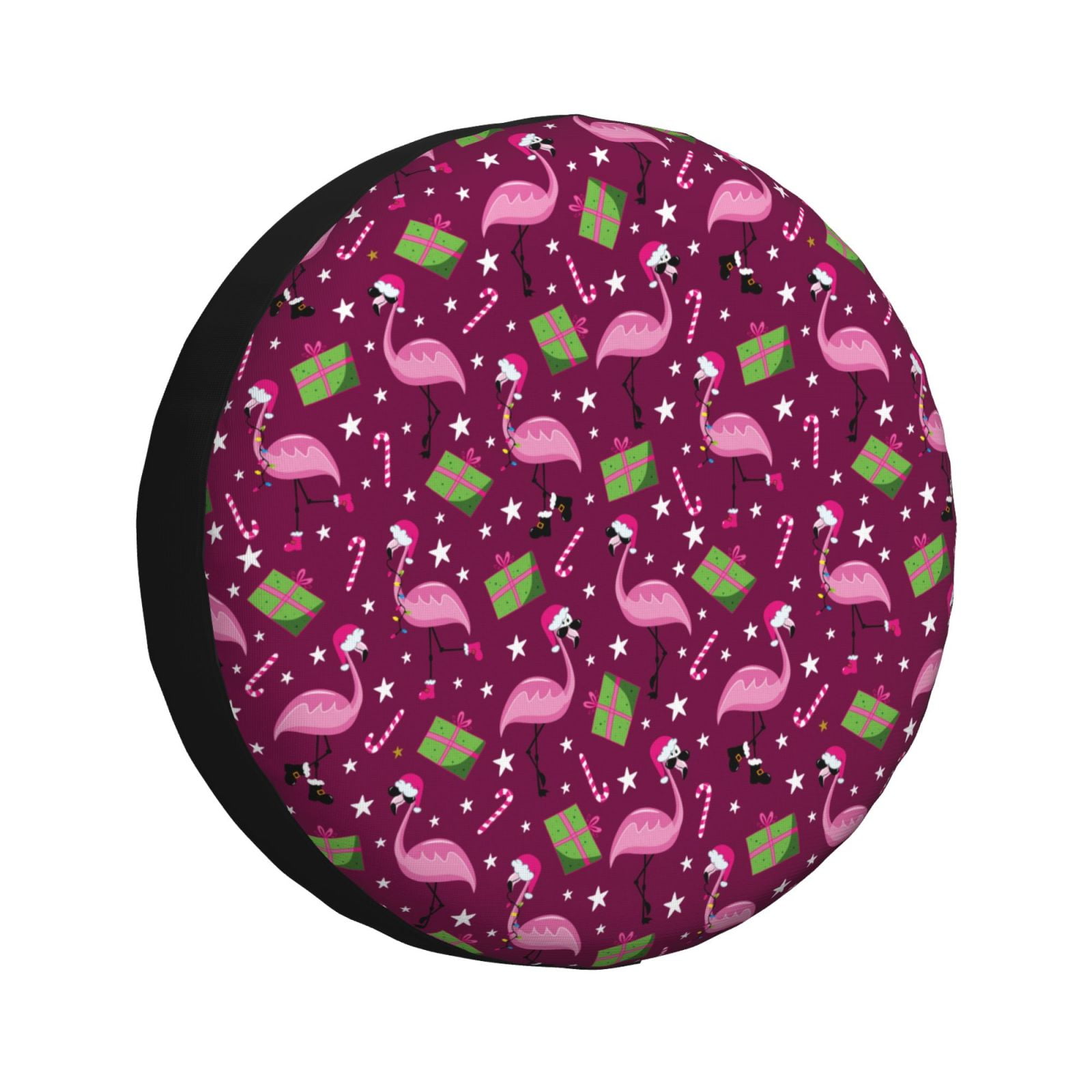 Qokaie Festive Flamingos Pattern Tire Cover, Waterproof Leather Wheel ...