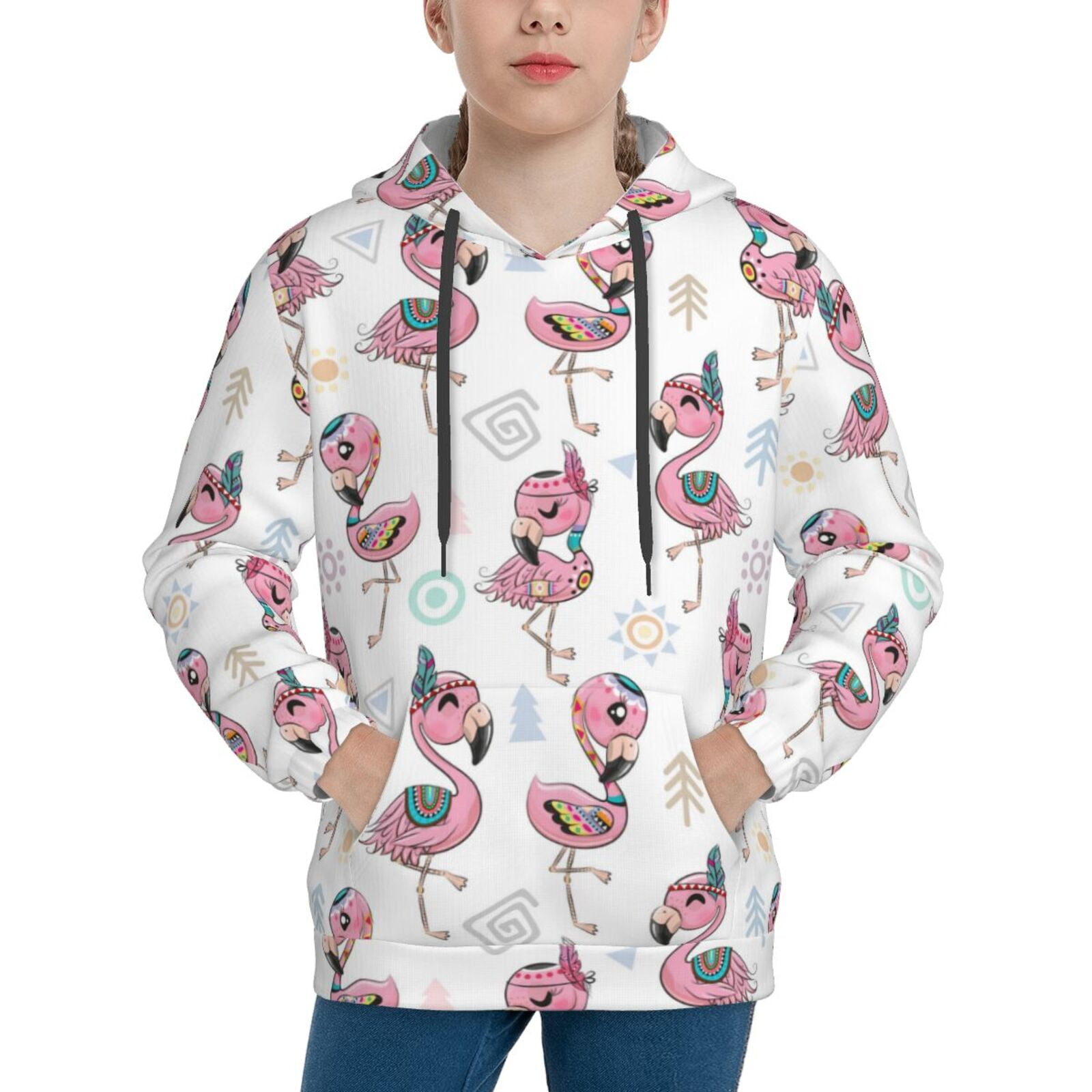 Qokaie Flamingos Tribal for Boys Fashion Hoodies & Sweatshirts with ...