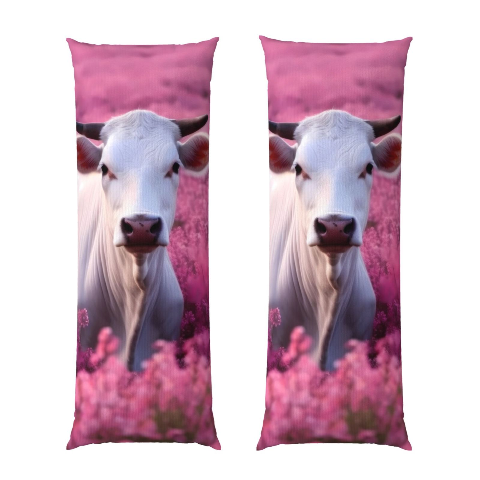 Qokaie Flower Field Cow Print Cotton Hypoallergenic Body Pillow ...