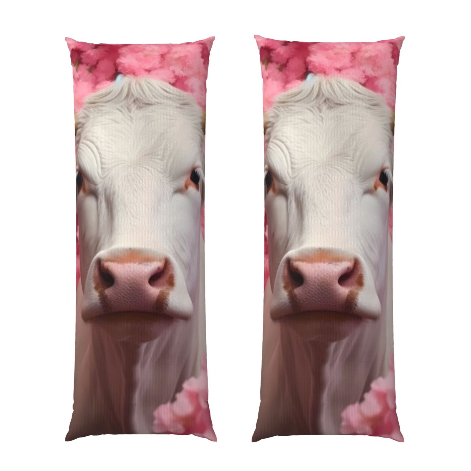 Qokaie Flower White Cow Print Cotton Hypoallergenic Body Pillow ...