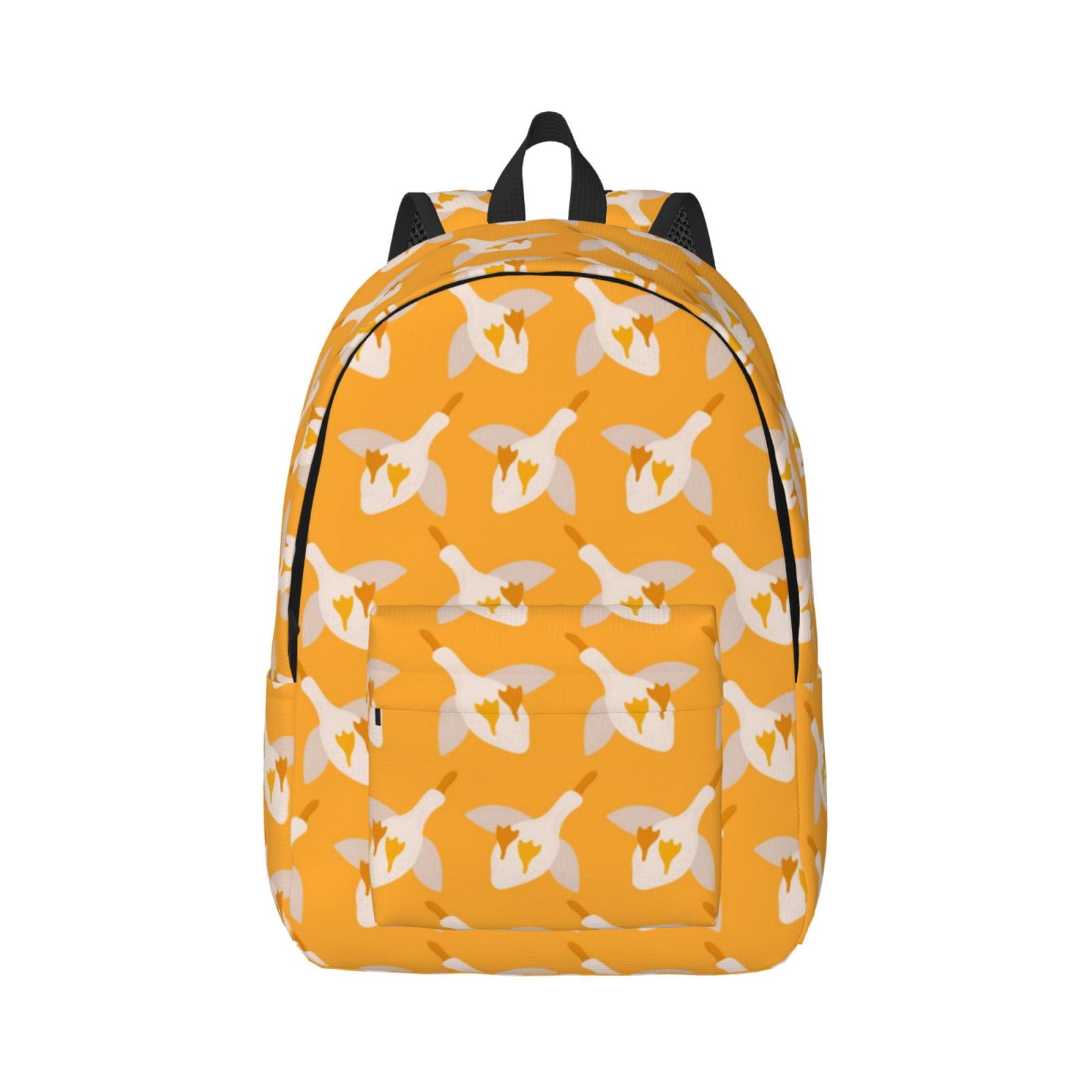 Qokaie Flying Ducks Pattern Canvas Backpack Travel Daypack Student ...