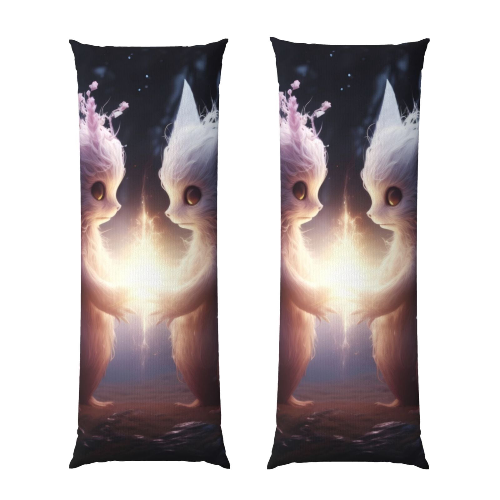 Qokaie Fox Couple Print Cotton Hypoallergenic Body Pillow protectors ...