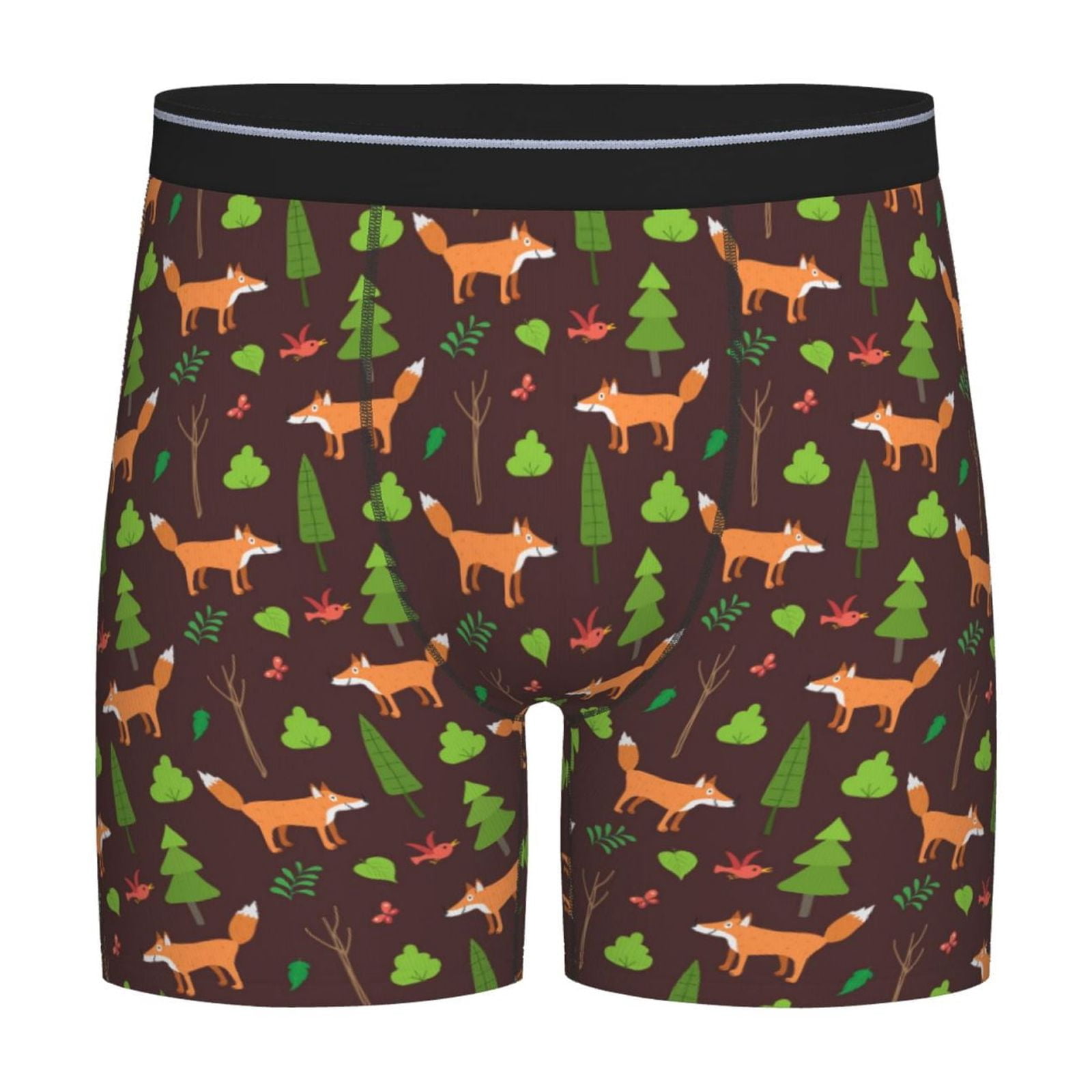 Qokaie Fox In Forest for Men's Cotton Briefs Underwear, Long Leg Briefs ...