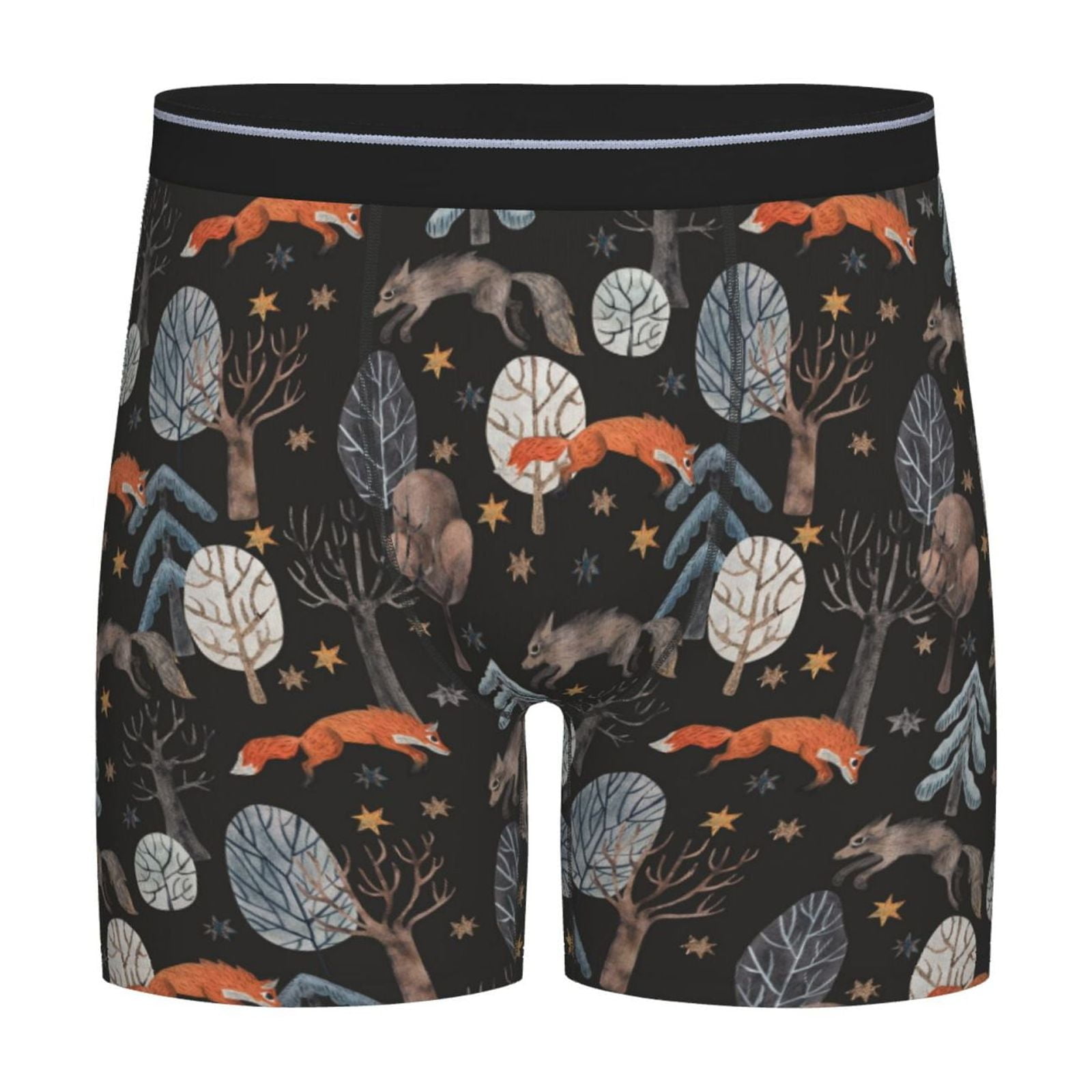 Qokaie Fox In The Forest for Men's Cotton Briefs Underwear, Long Leg ...