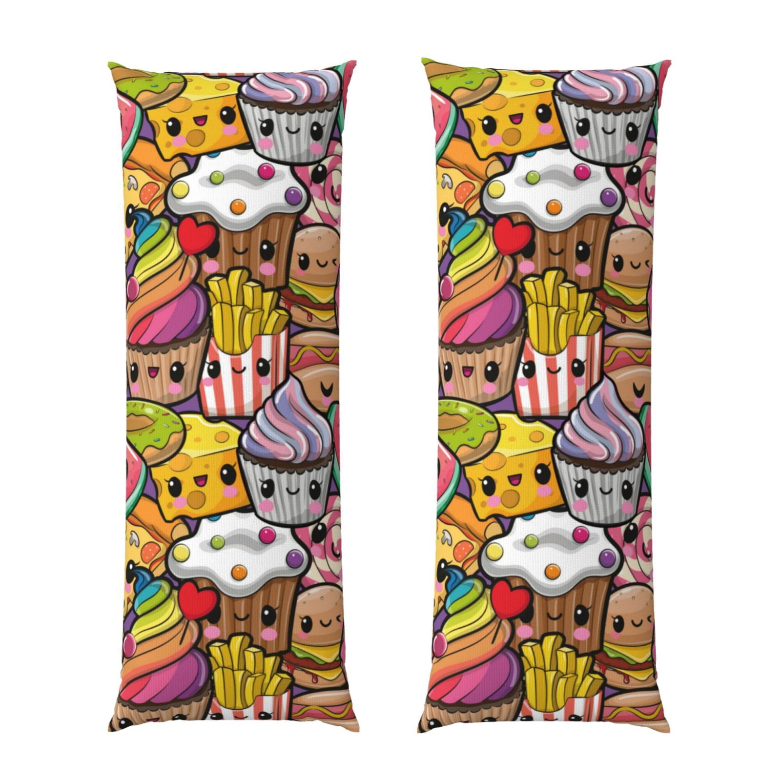 Qokaie Fruit-Flavored Ice-Cream Print Cotton Hypoallergenic Body Pillow ...