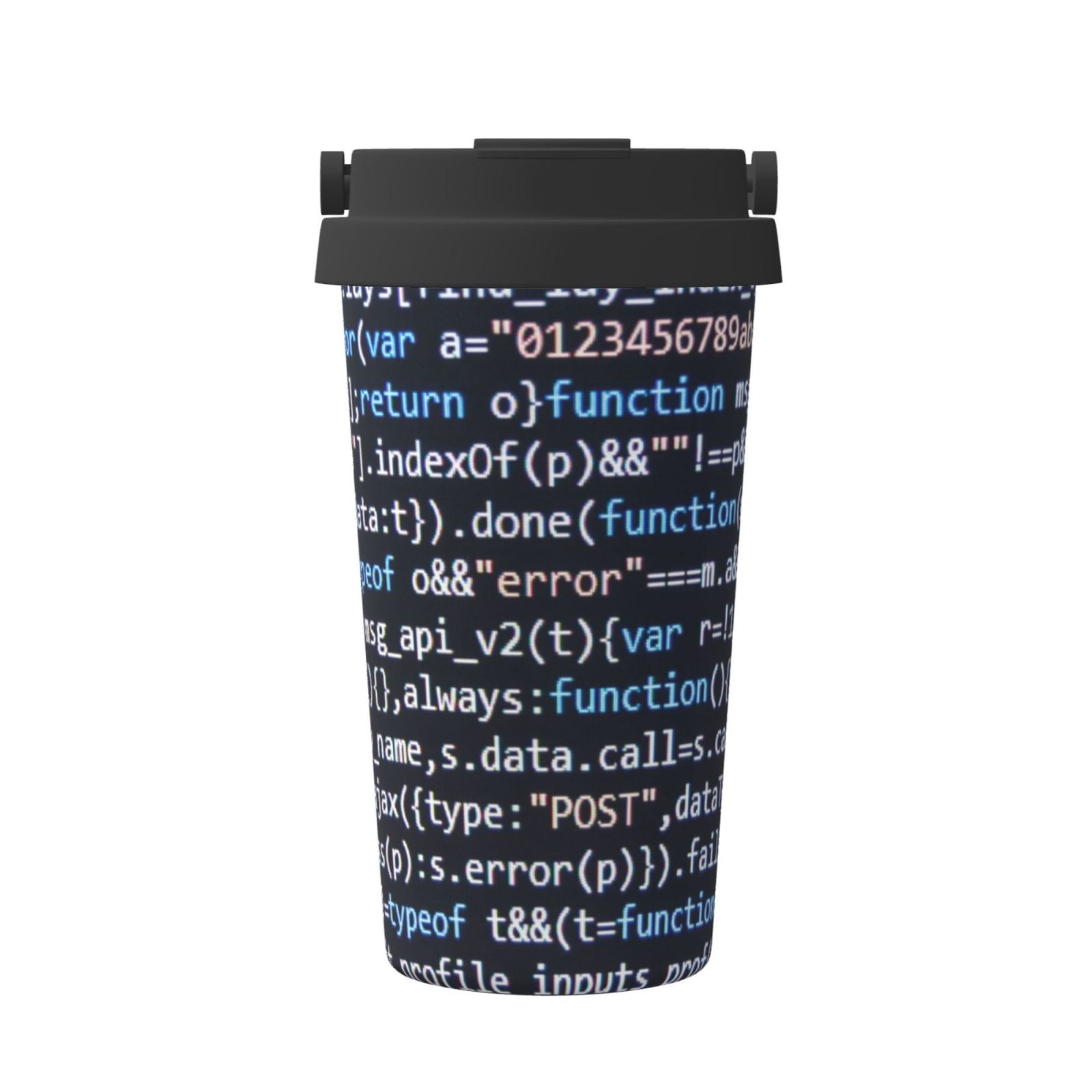 Qokaie Function Source Code Pattern Insulated Coffee Mug, Stainless ...