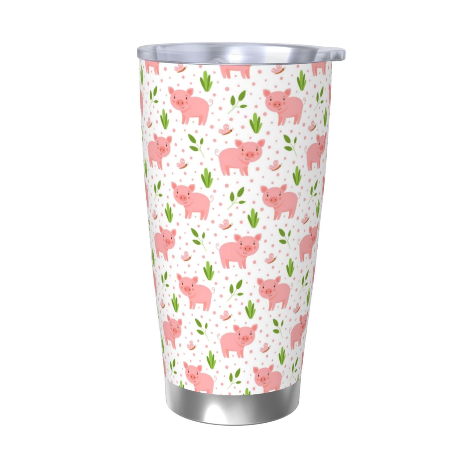 Qokaie Funny Little Pigs Pattern 20 Oz Coffee Car Insulated Coffee Cup ...