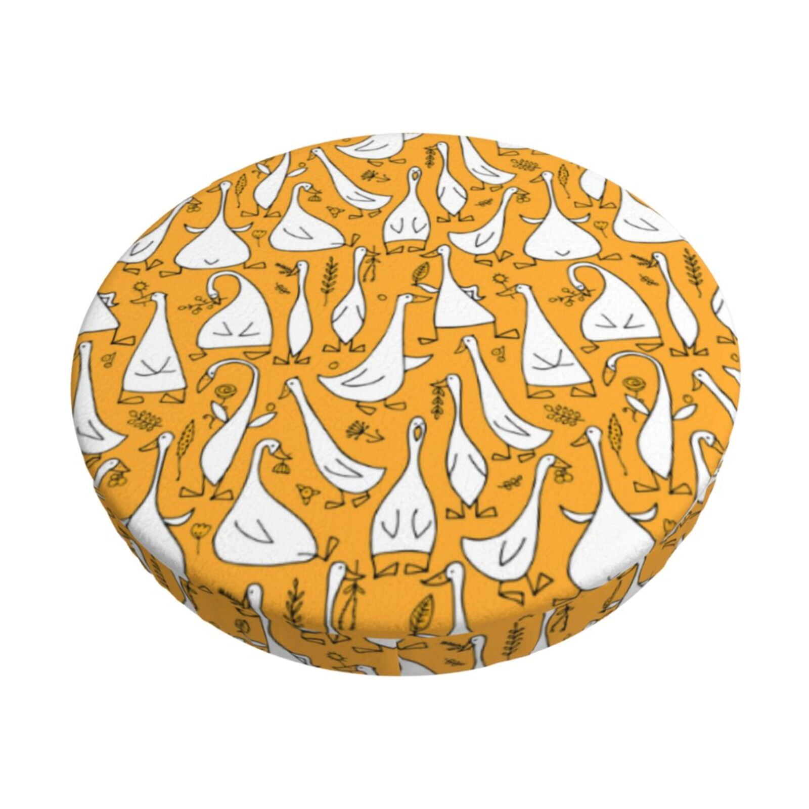 Qokaie Funny goose family Print Stool Covers Round,Stretch Round Bar ...