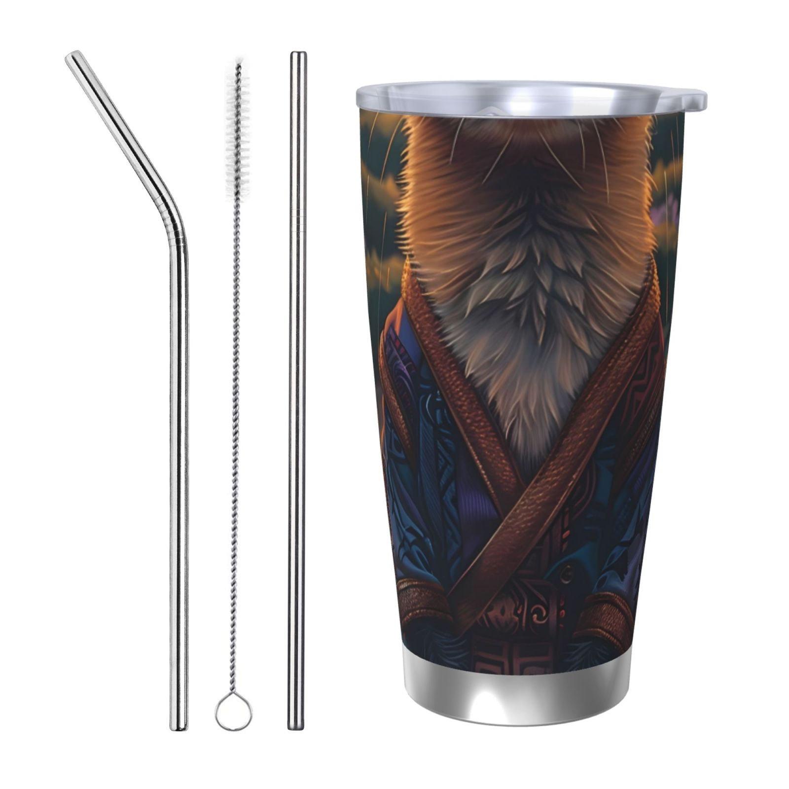 Qokaie Garden Meditating Weasel Pattern 20 Oz Coffee Car Insulated ...