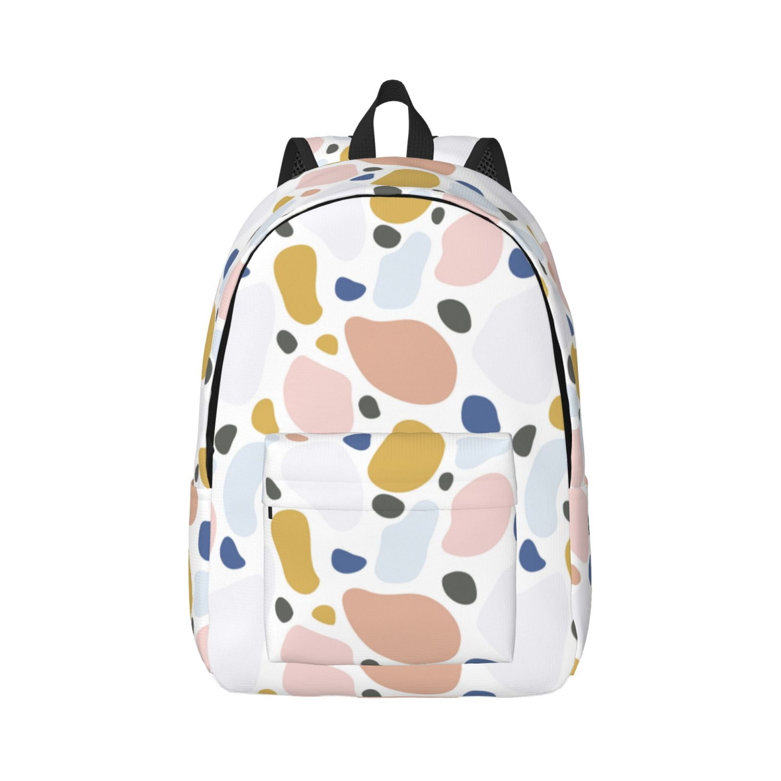 Qokaie Geometric Spots Pattern Canvas Backpack Travel Daypack Student ...