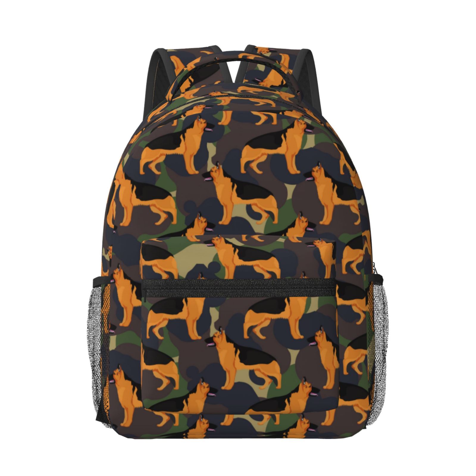 Qokaie German Shepherd Dog Style School Backpack Travel Bag for Men ...