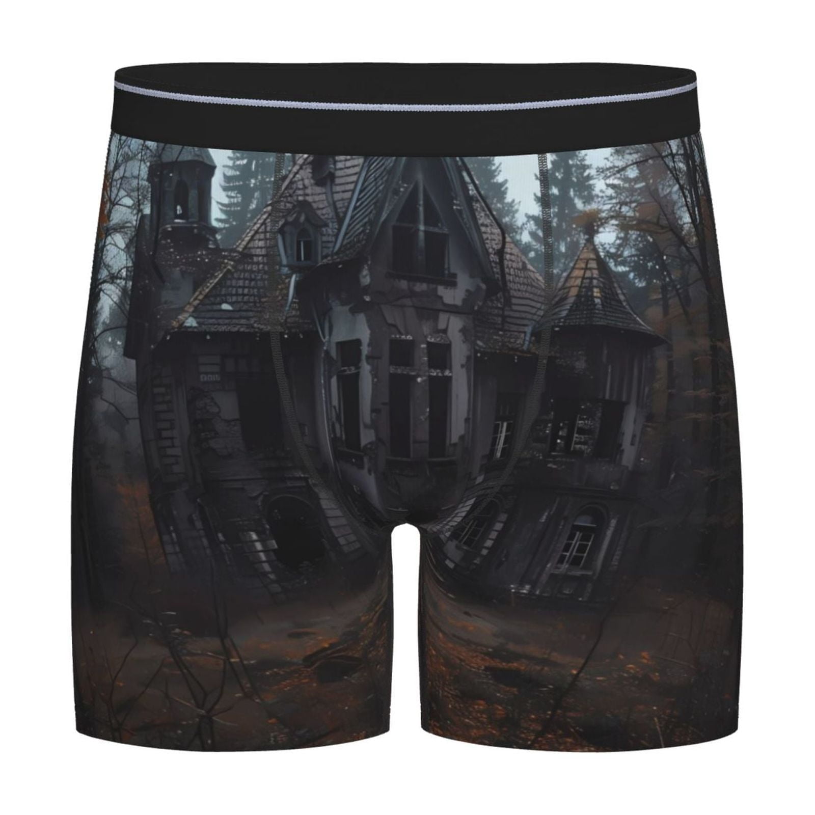 Qokaie Gloomy Mansion Forest Scene for Men's Cotton Briefs Underwear ...