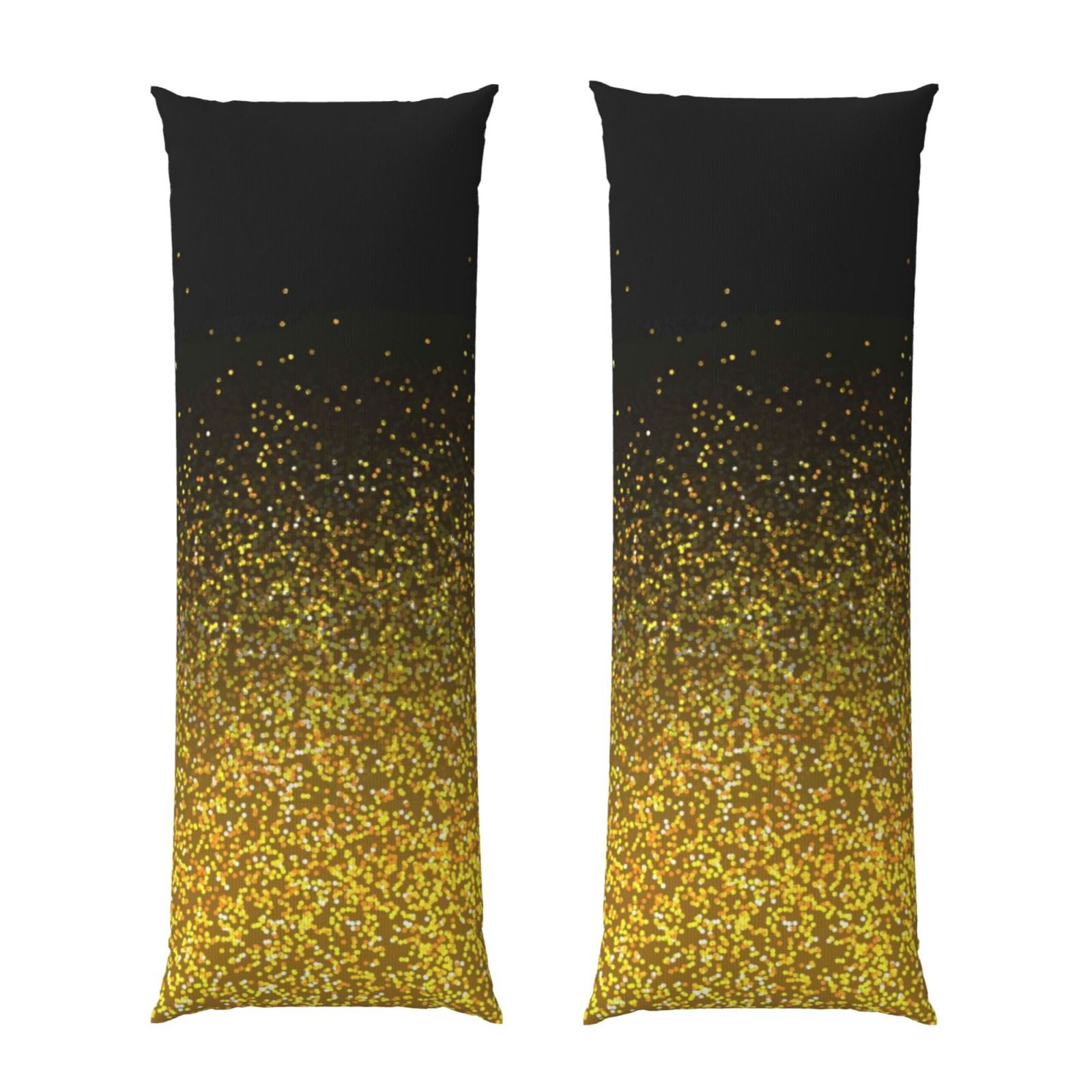 Qokaie Gold Glitter Gradient Print Cotton Hypoallergenic Body Pillow ...