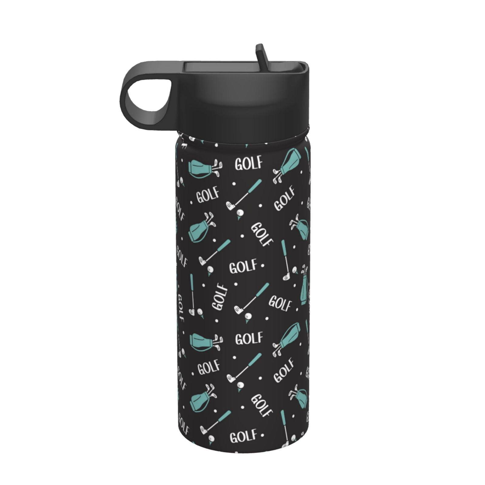 Qokaie Golf Bags And Balls Pattern 18oz Insulated Water Bottle ...